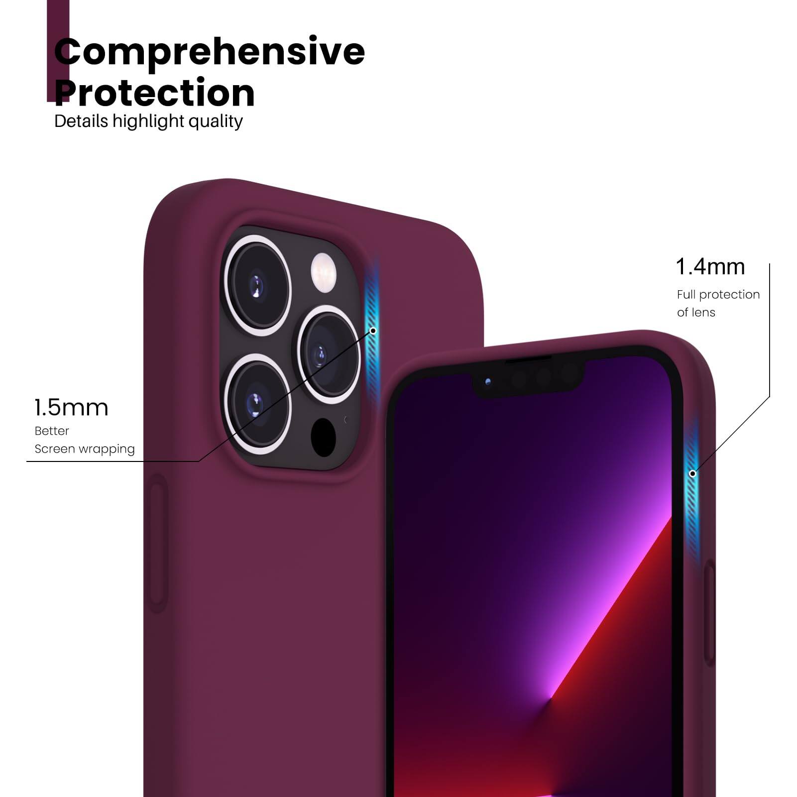 Ornarto Compatible with iPhone 13 Pro Case 6.1", Slim Liquid Silicone 3 ...