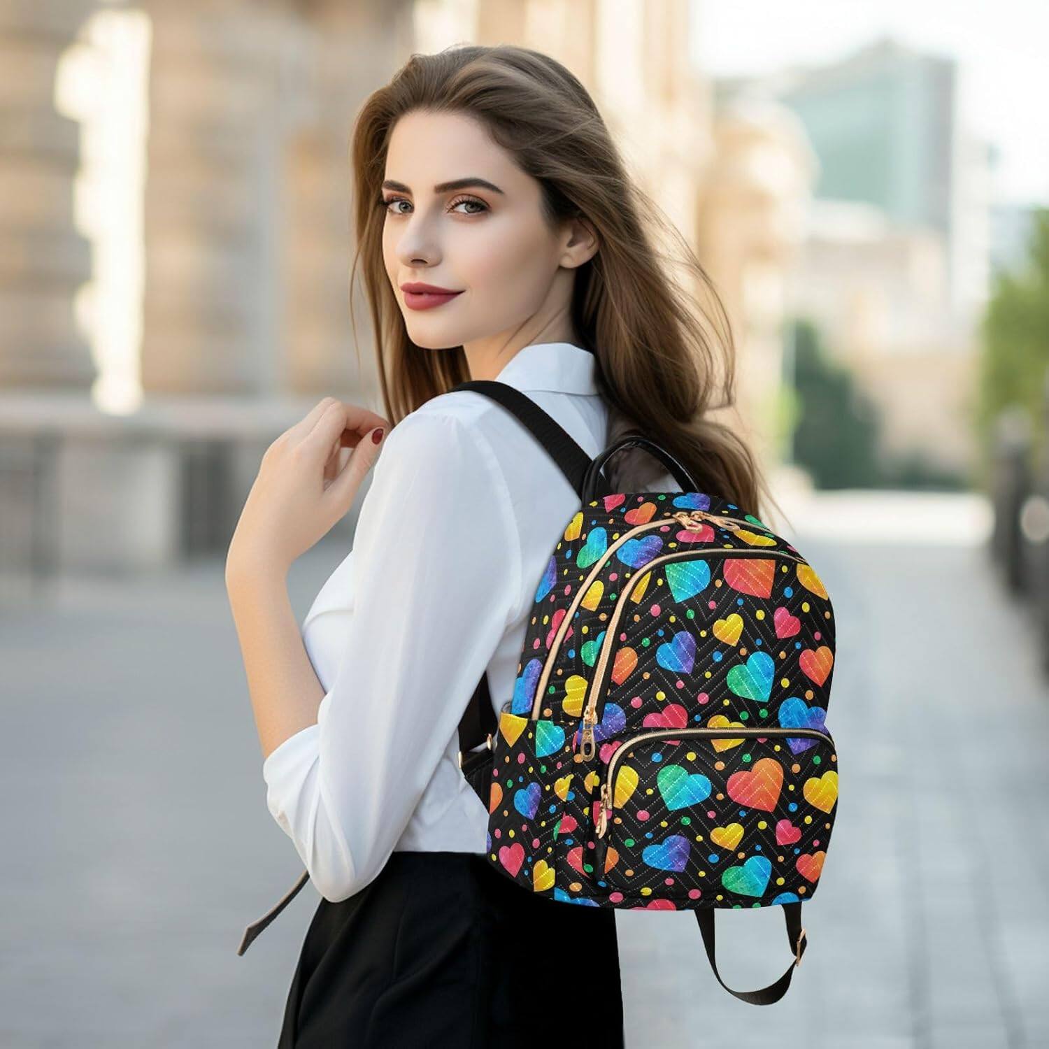 Live At Space ALAZA Backpack Purse Women Lightweight Girls Rainbow ...