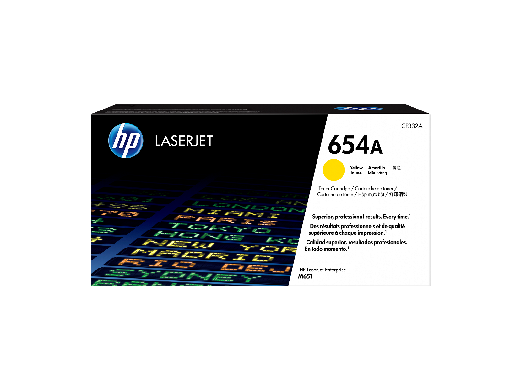 HP 654A Yellow Original LaserJet Toner Cartridge, ~15,000 pages, CF332A ...