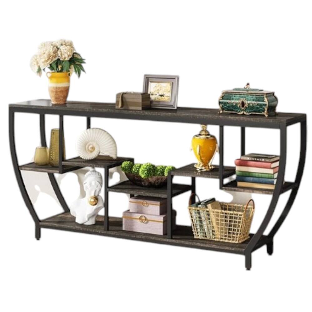 Hivvago Modern Industrial 70 inch Long Narrow Console Sofa Table with ...