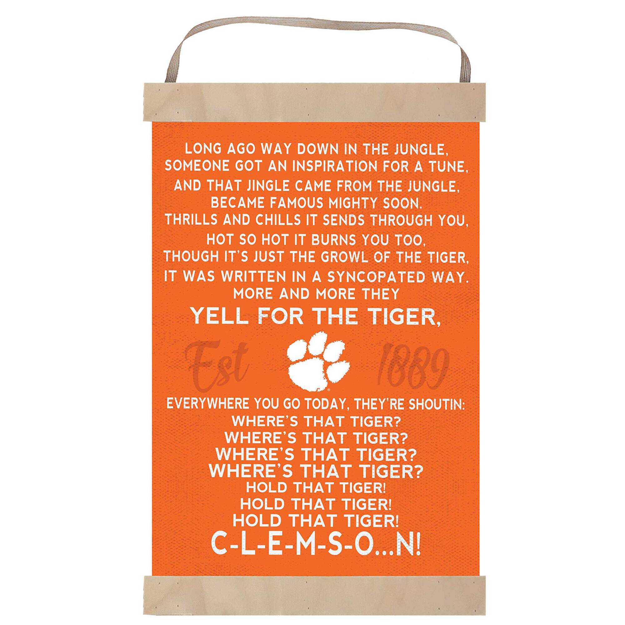 Jardine Clemson Tigers Fight Song Banner Sign Orange 4941661 - Best Buy