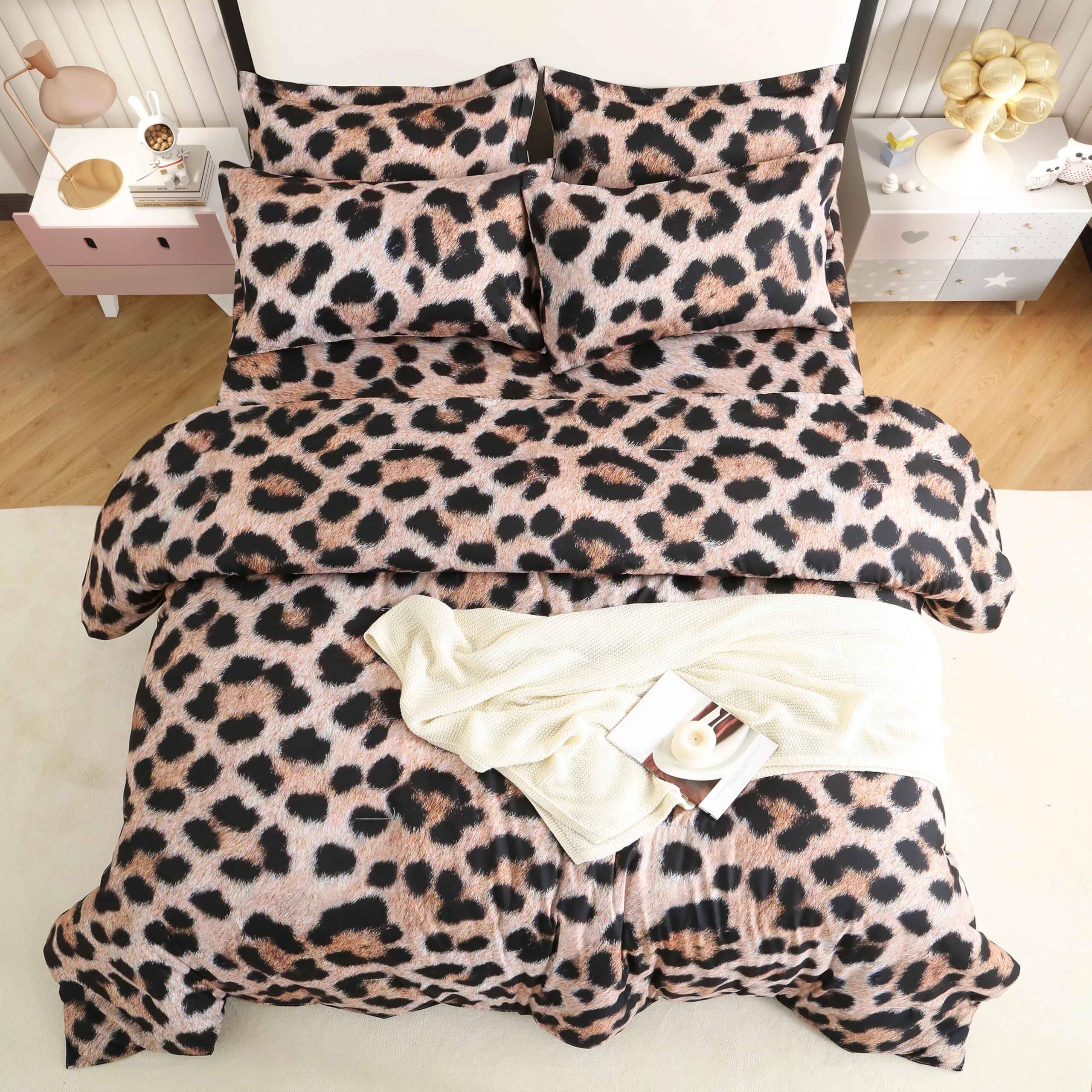 Paradigms Interiors Leopard Bedding Set Animal Print For With Comforter ...