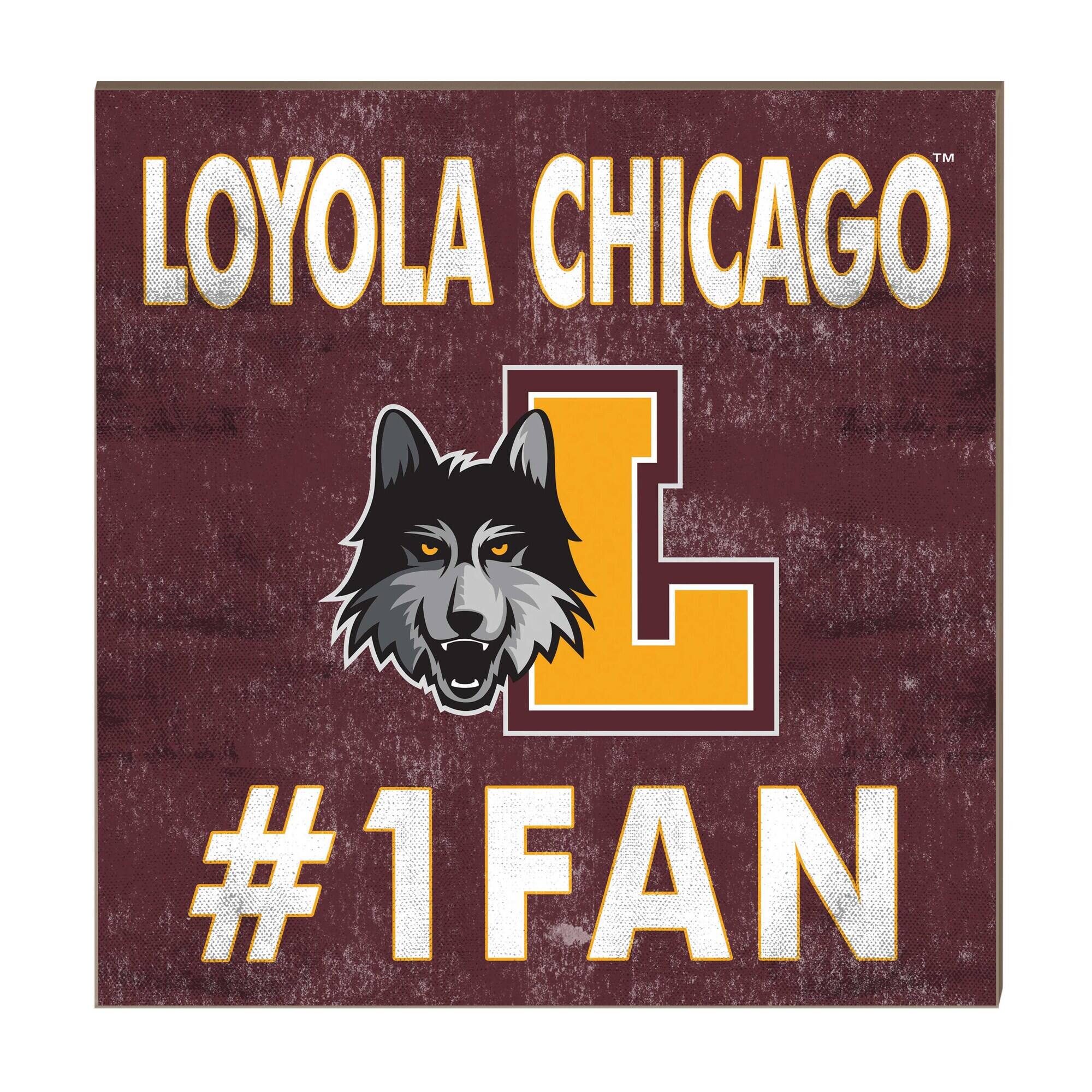 Jardine Loyola Chicago Ramblers 10" x 10" #1 Fan Plaque Maroon ...