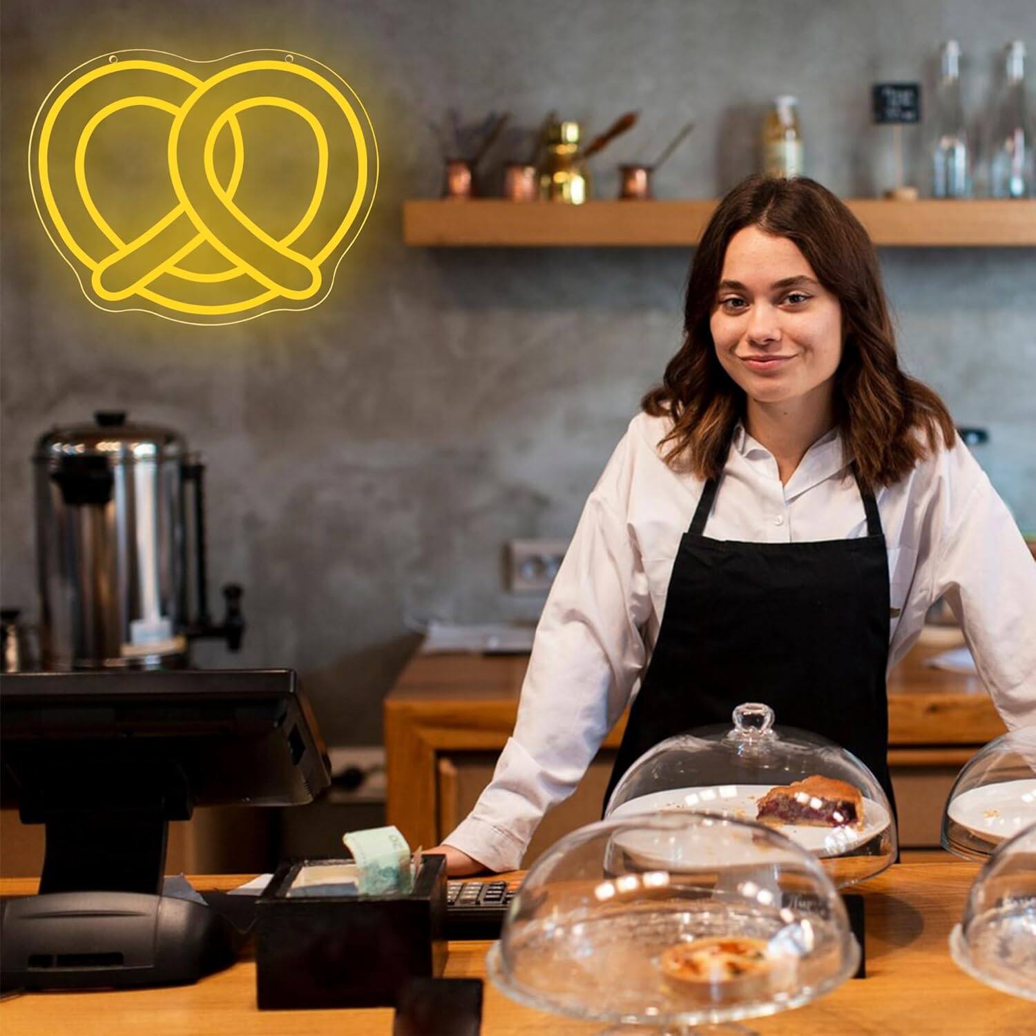 Auledio Pretzel Bakery Neon Signs for Wall Decor,Dimmable Business ...