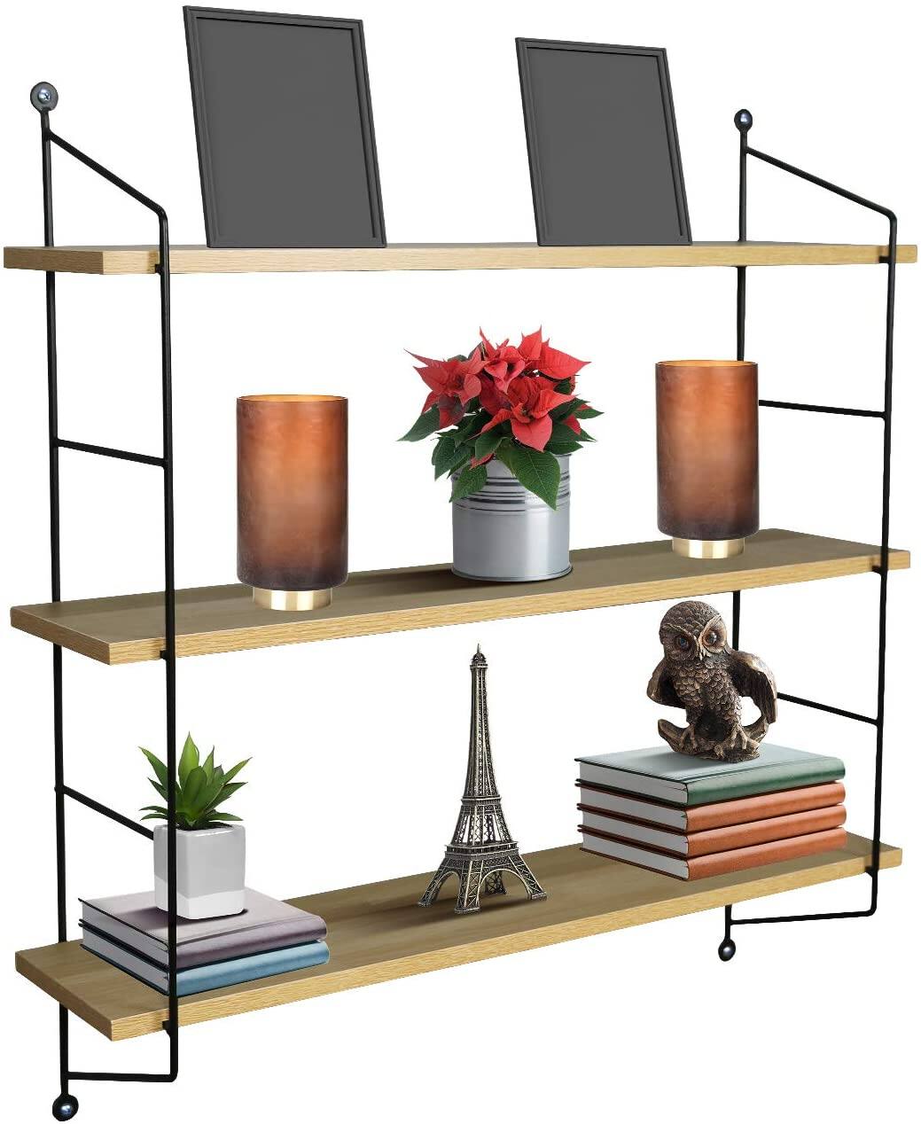 Sorbus Bathroom Shelves 3 Tier Wall Mounted Floating Shelves for Books ...