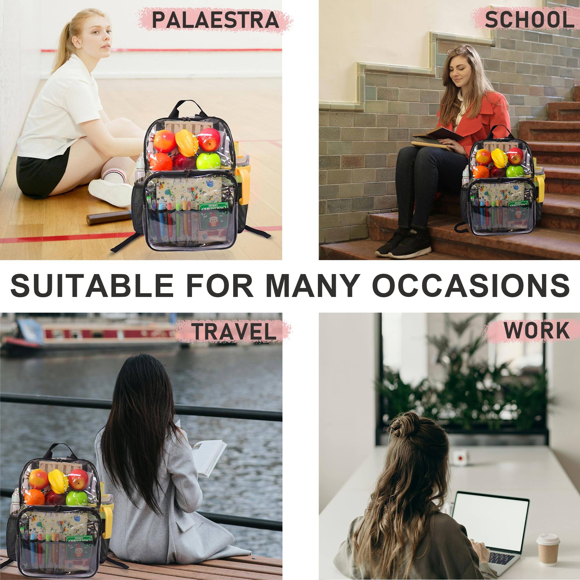 Cozy Serene Clear Backpack 18'' See Through School Approved Heavy Duty ...