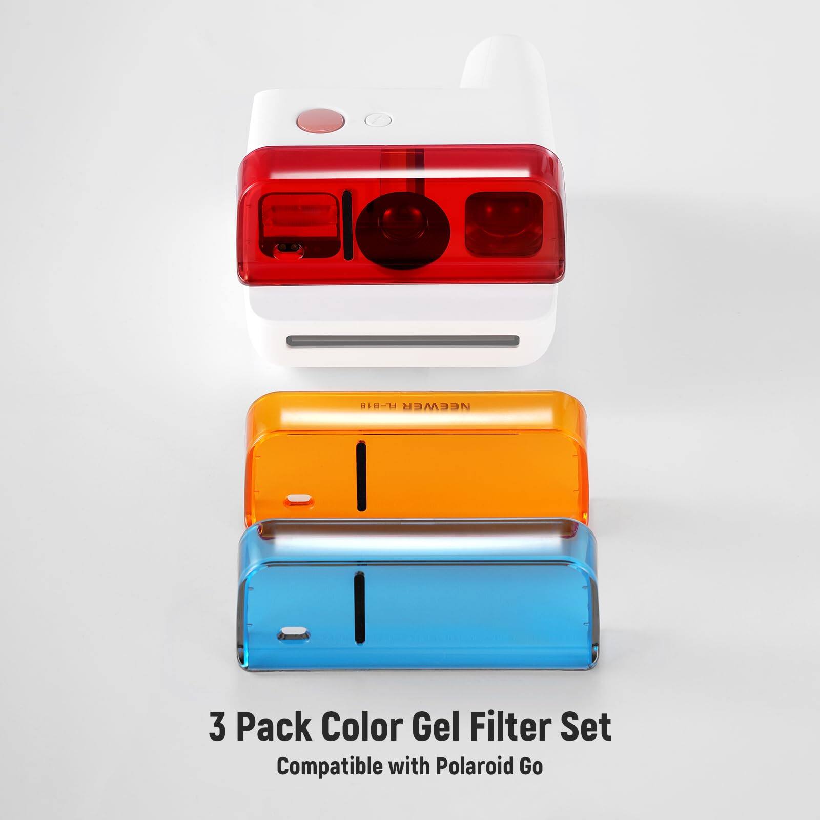 Neewer 3 Pack Snap On Color Gel Filter Set for Polaroid Go Camera, Red ...
