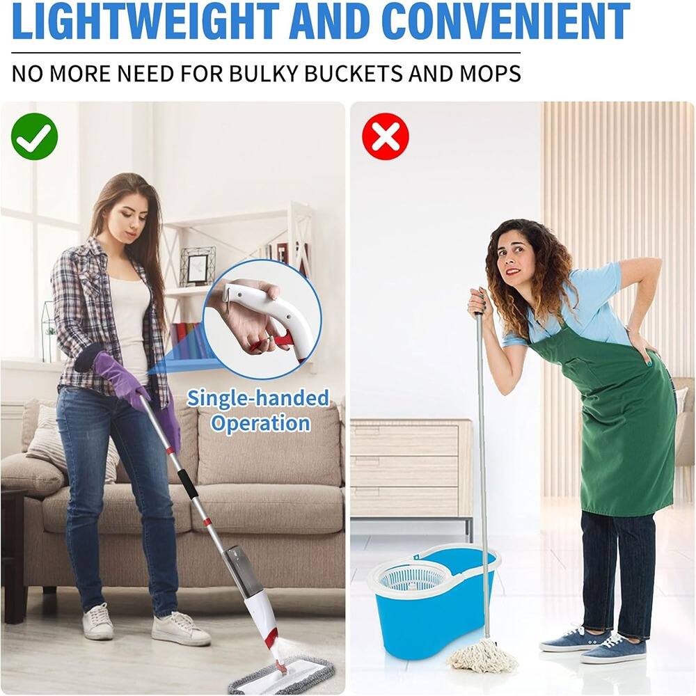 Schertz Spray Mop for Floor Cleaning – Grey, Microfiber Pads, 700mL ...