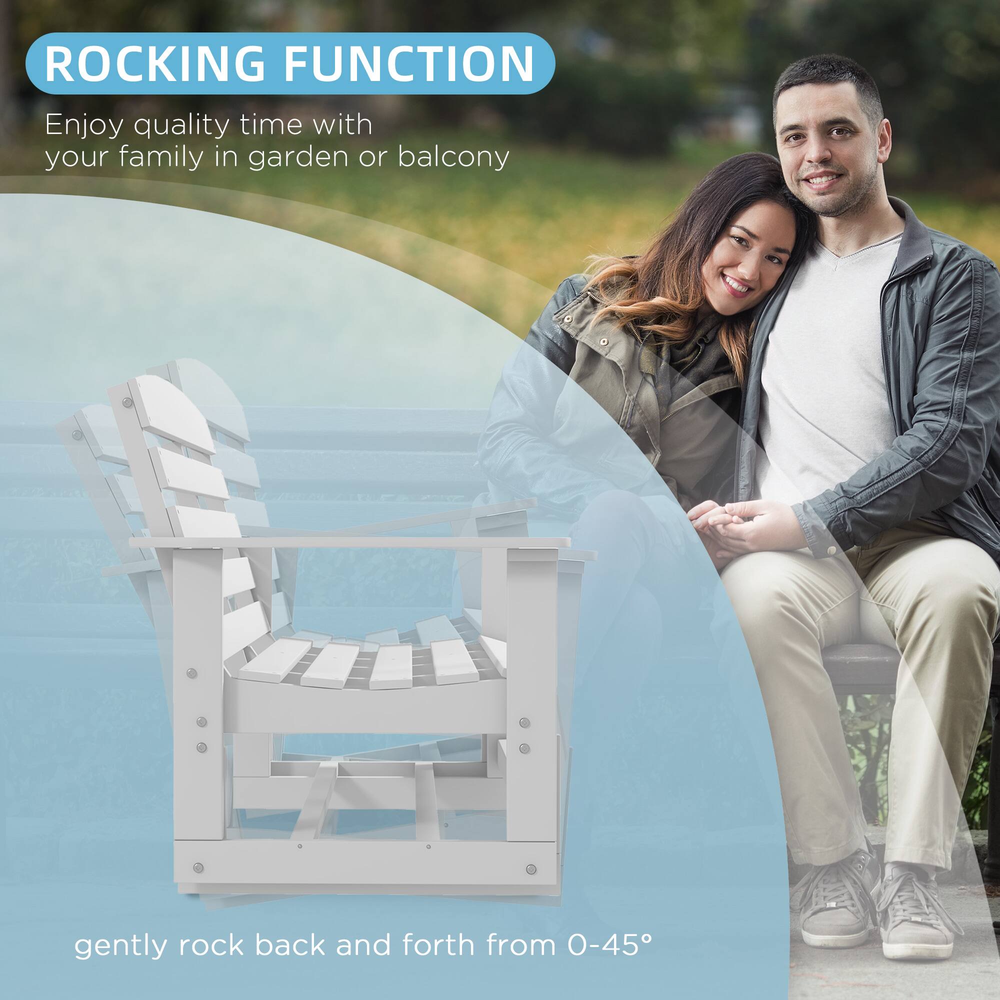 Outsunny 2 Person Outdoor Glider Bench Patio Double Swing Rocking Chair ...