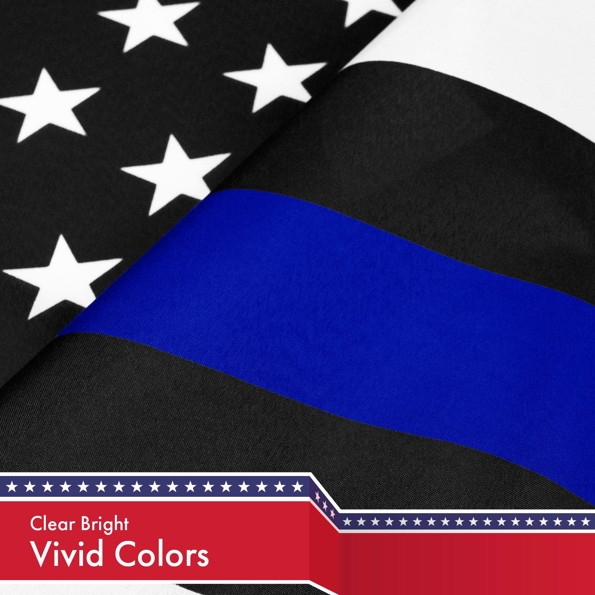 G128 Thin Blue Line American Flag 3 x 5 ft 2 Pack, 150D Polyester ...