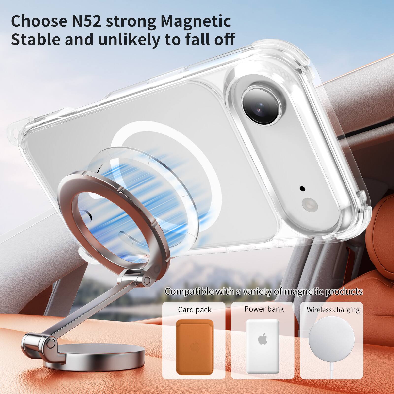 Dteck Magnetic Case for Apple iPhone Air with Crossbody Strap, Clear ...