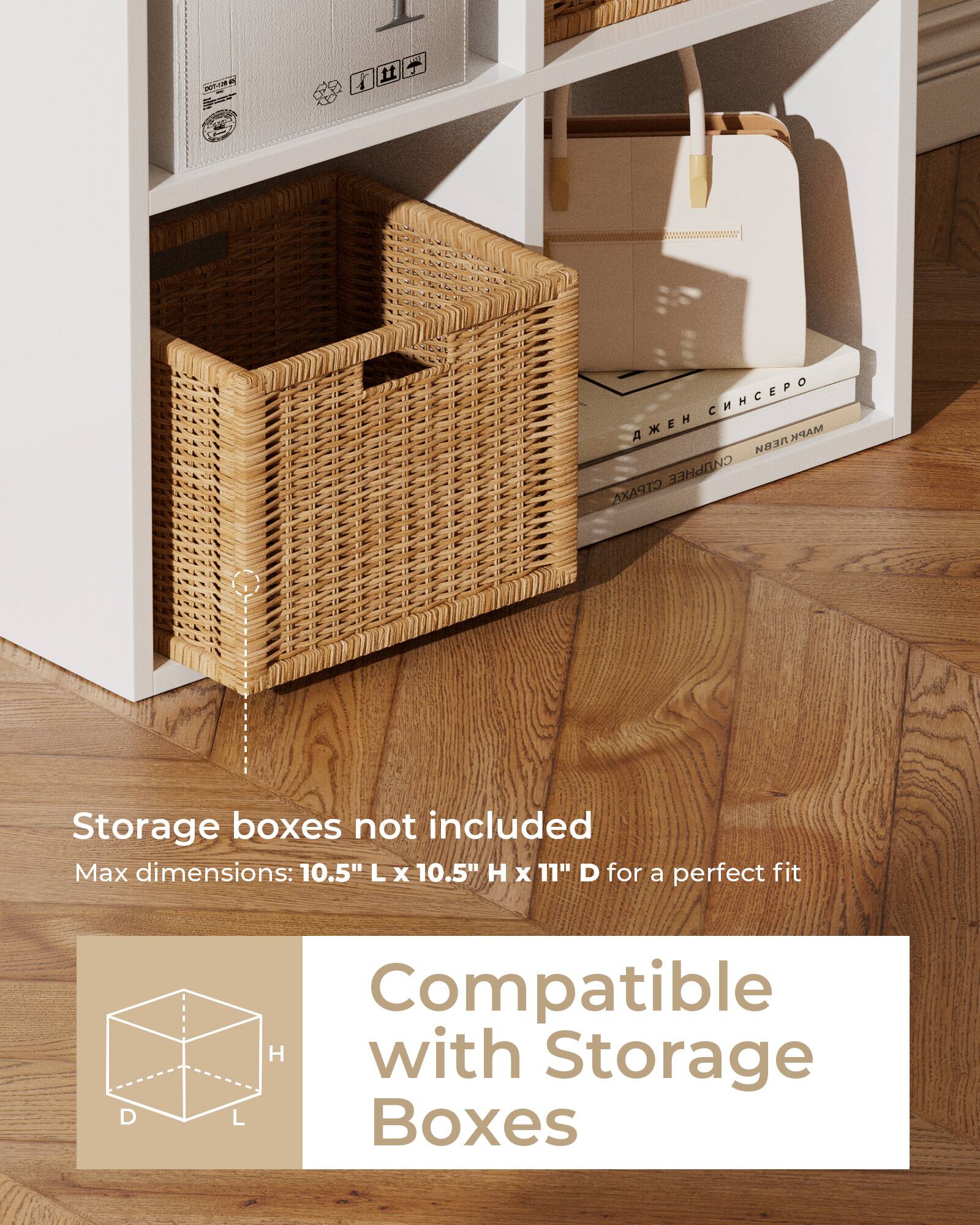 GTPlayer 6 Wood Cube Storage Organizer 11 In Cube Storage Bookshelf Vertical or Horizontal White ...