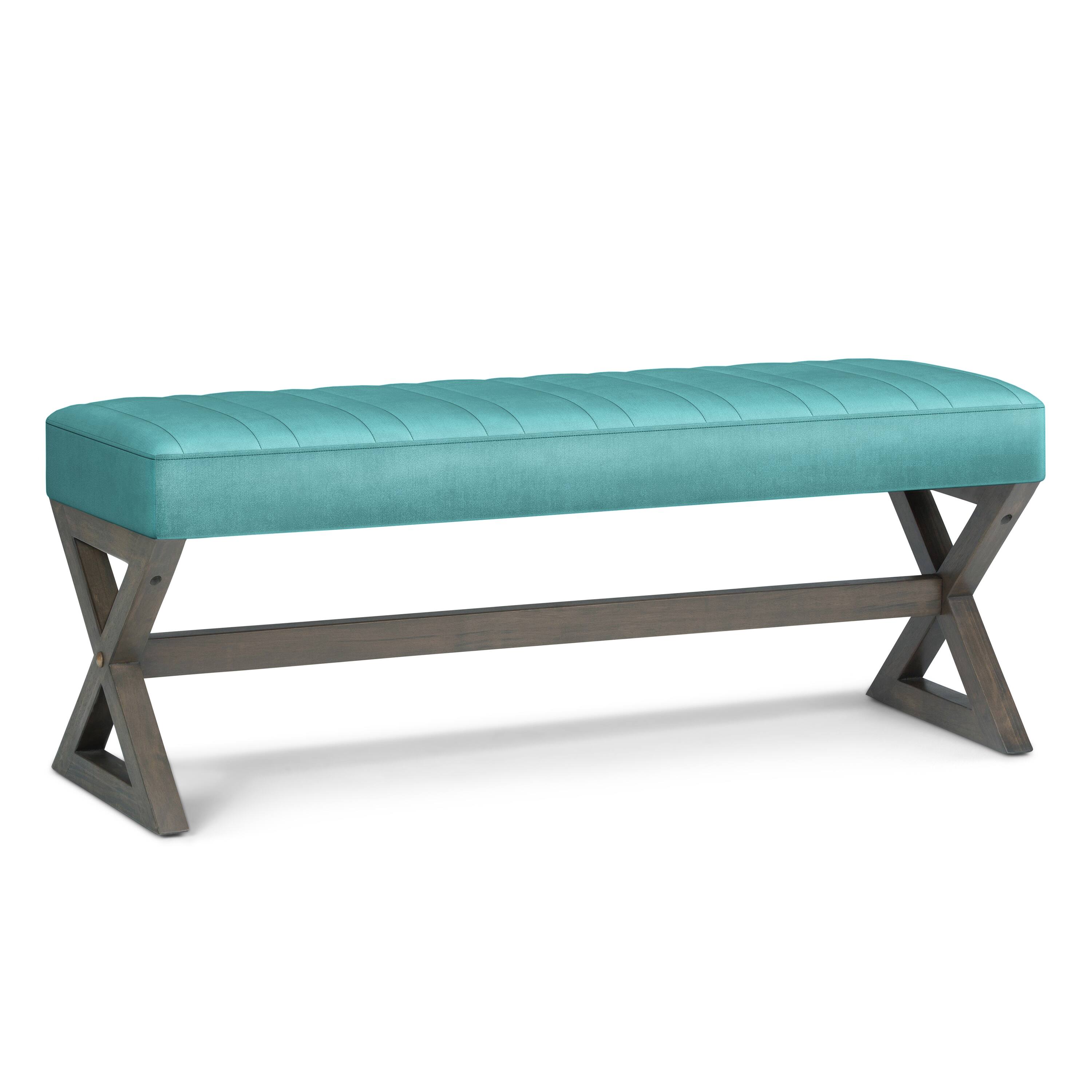 Best Buy: Simpli Home Salinger Large Ottoman Bench Aqua AXCOT-275-AQV