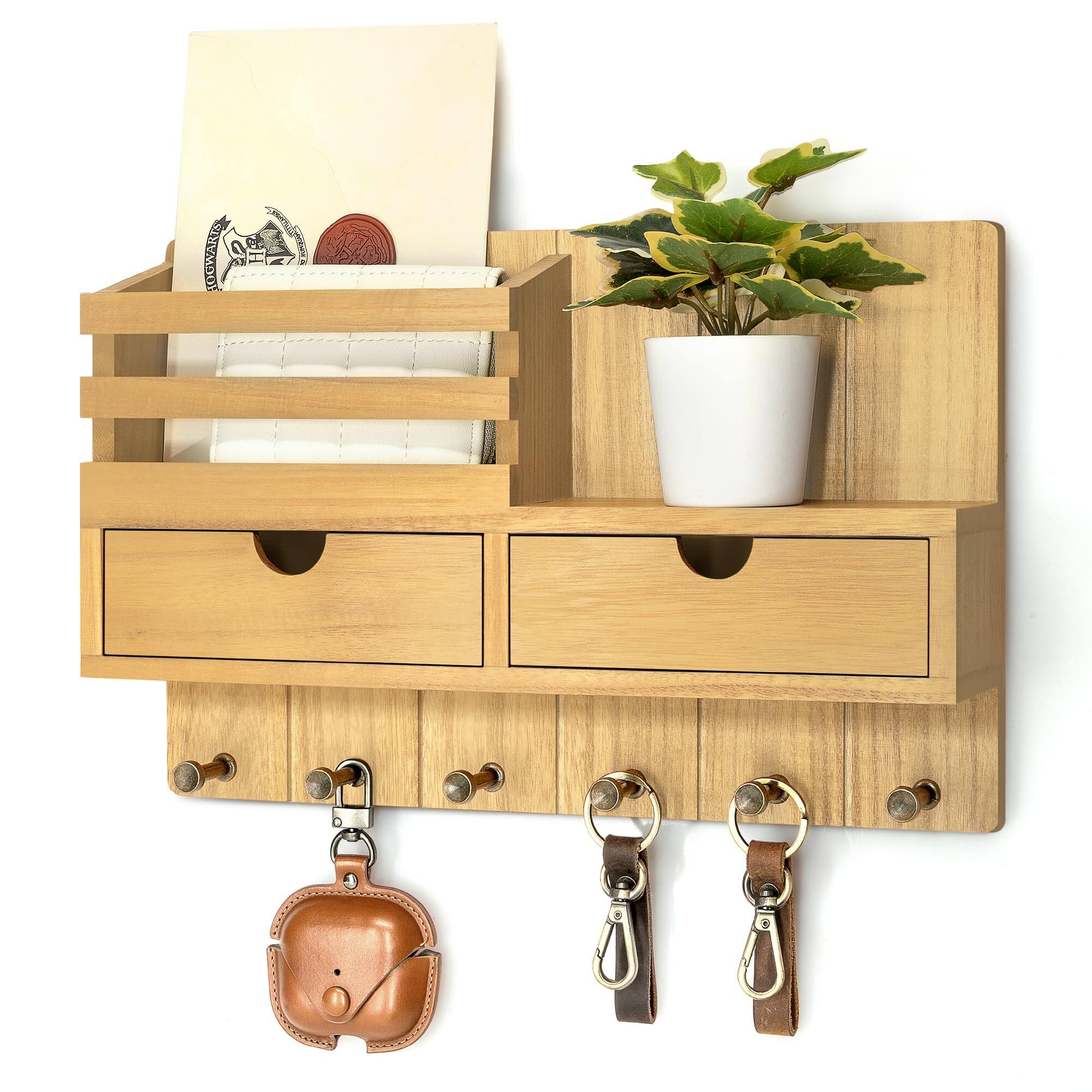 Dapper Styles Decorative Key Holder Wall Mount With rawer Organizer Modern Mail ooks Shelf Home ...