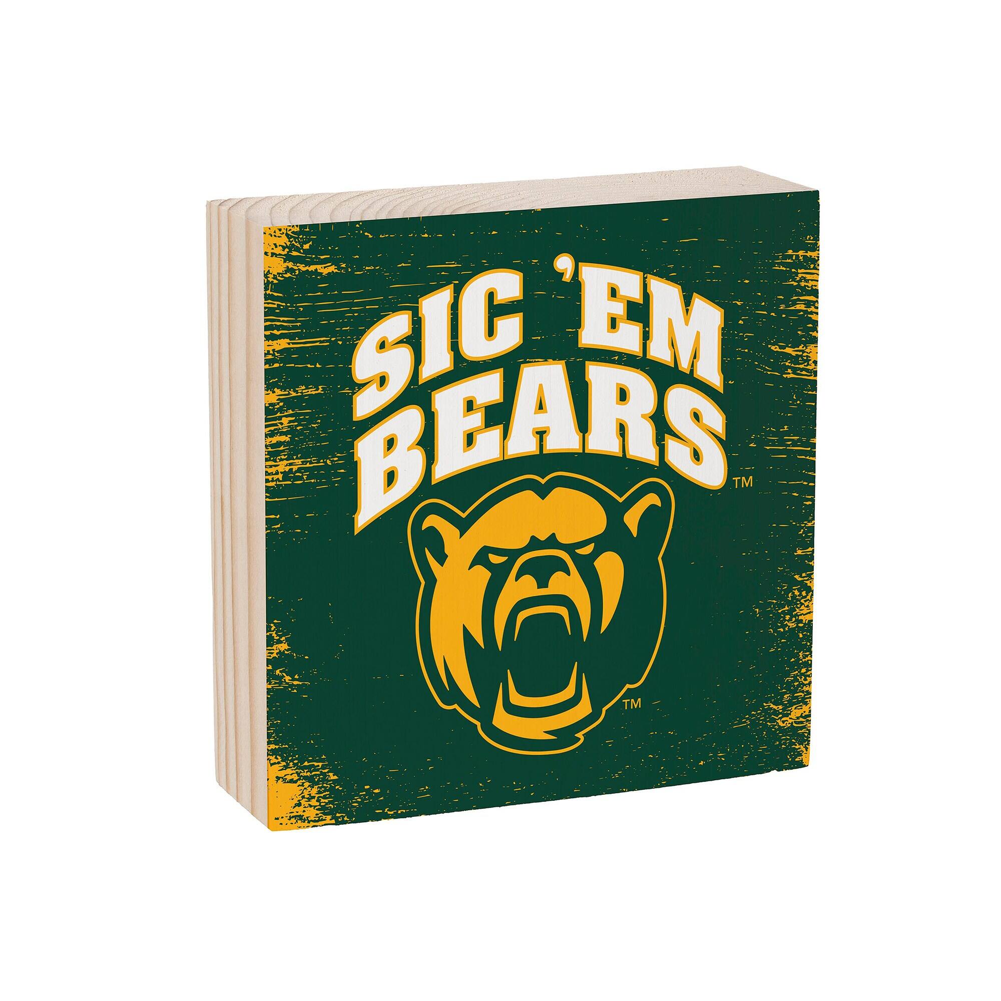 Evergreen Enterprises Baylor Bears 6" Square Fan Chant Wood Block Shelf ...
