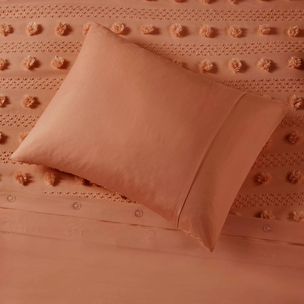 Gracie Mills Eloise Clip Jacquard Duvet Cover Set Rust 6722-21DI - Best Buy