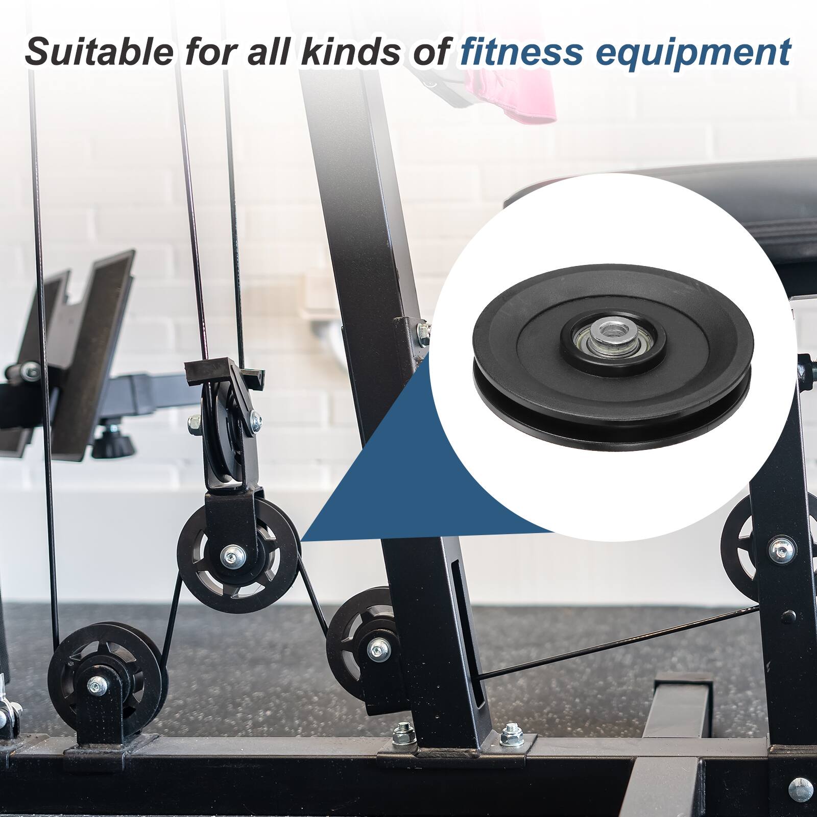 Unique Bargains 115mm/4.53" Nylon Bearing Gym Pulley Wheel, 2pcs ...
