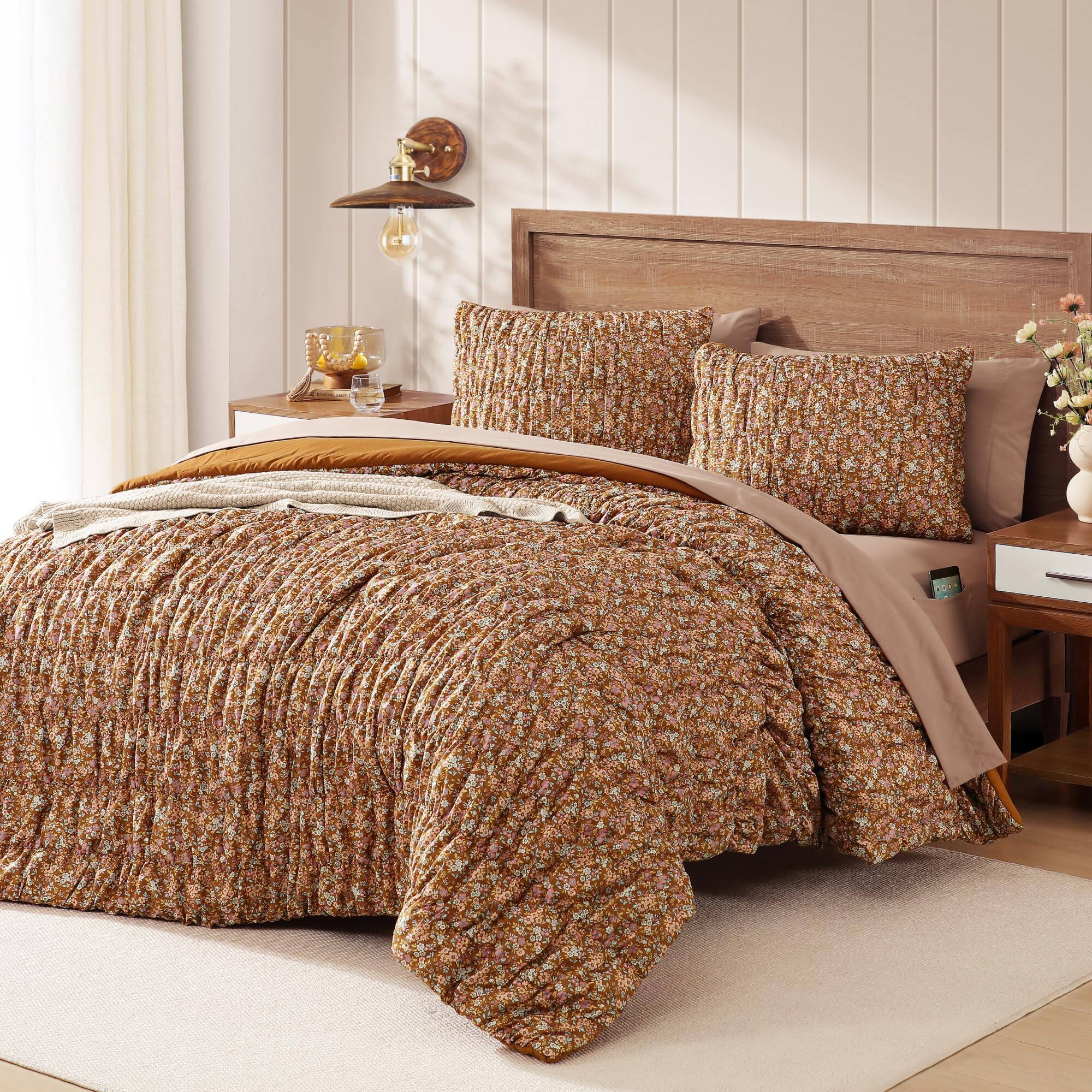 NICHOLAS KLEIN Full Sets Puff Marigold Floral Bedding Set For All ...