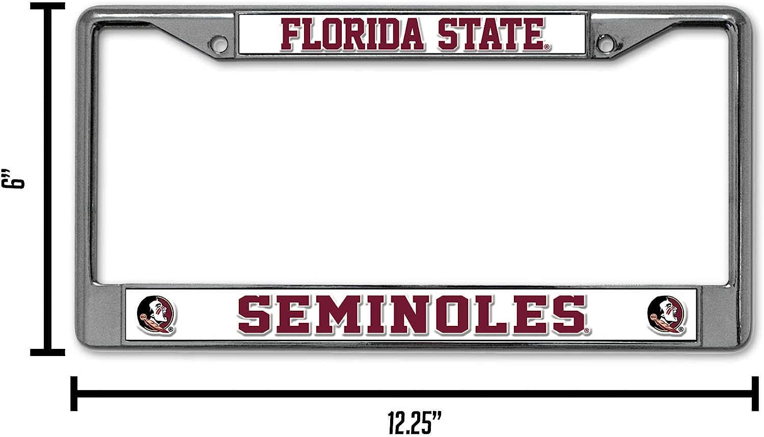 Rico Industries Florida State Seminoles Chrome Metal License Plate ...