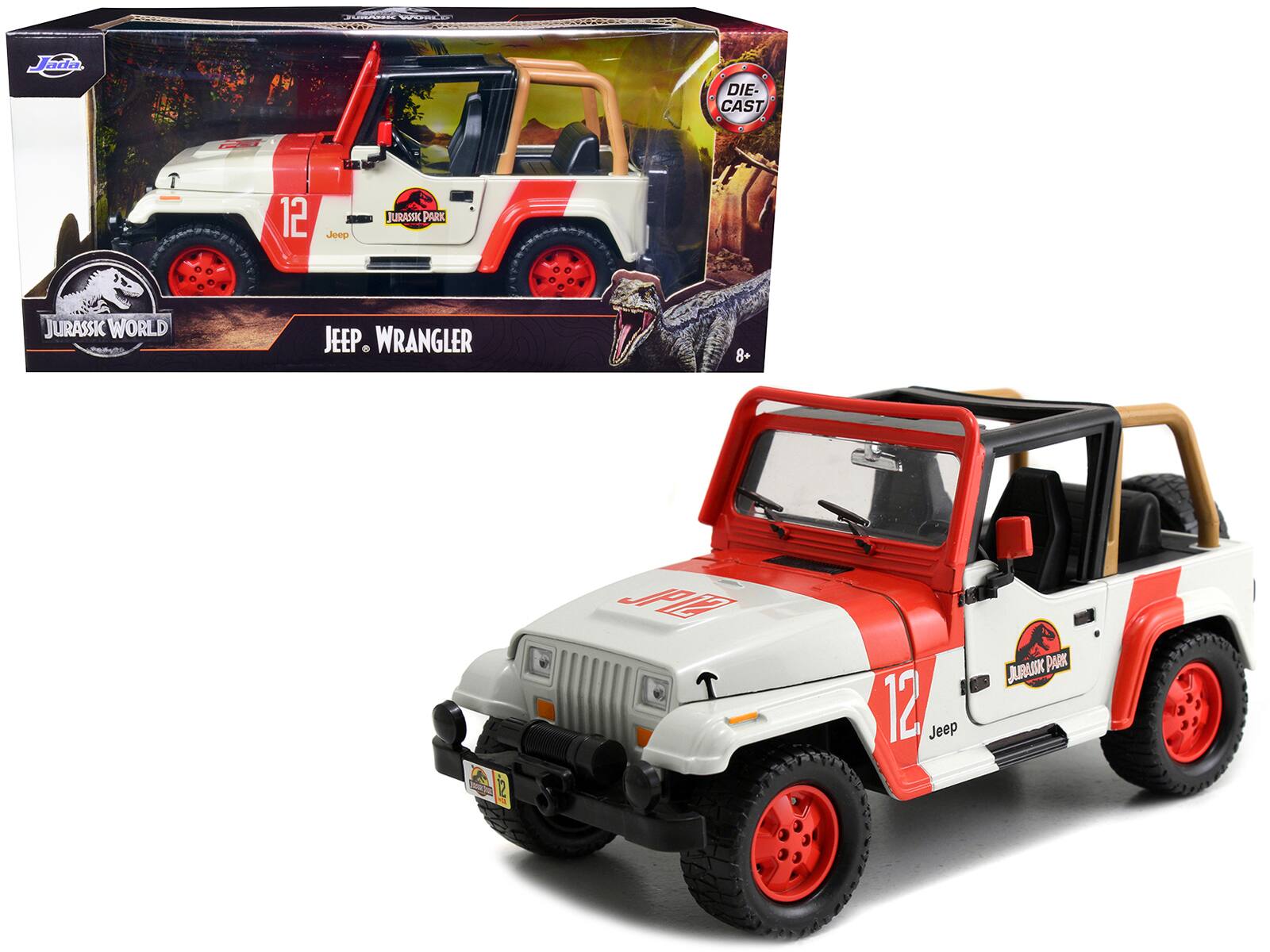 1992 Jeep Wrangler Jurassic World Movie 1/24 Diecast Model Car by Jada ...