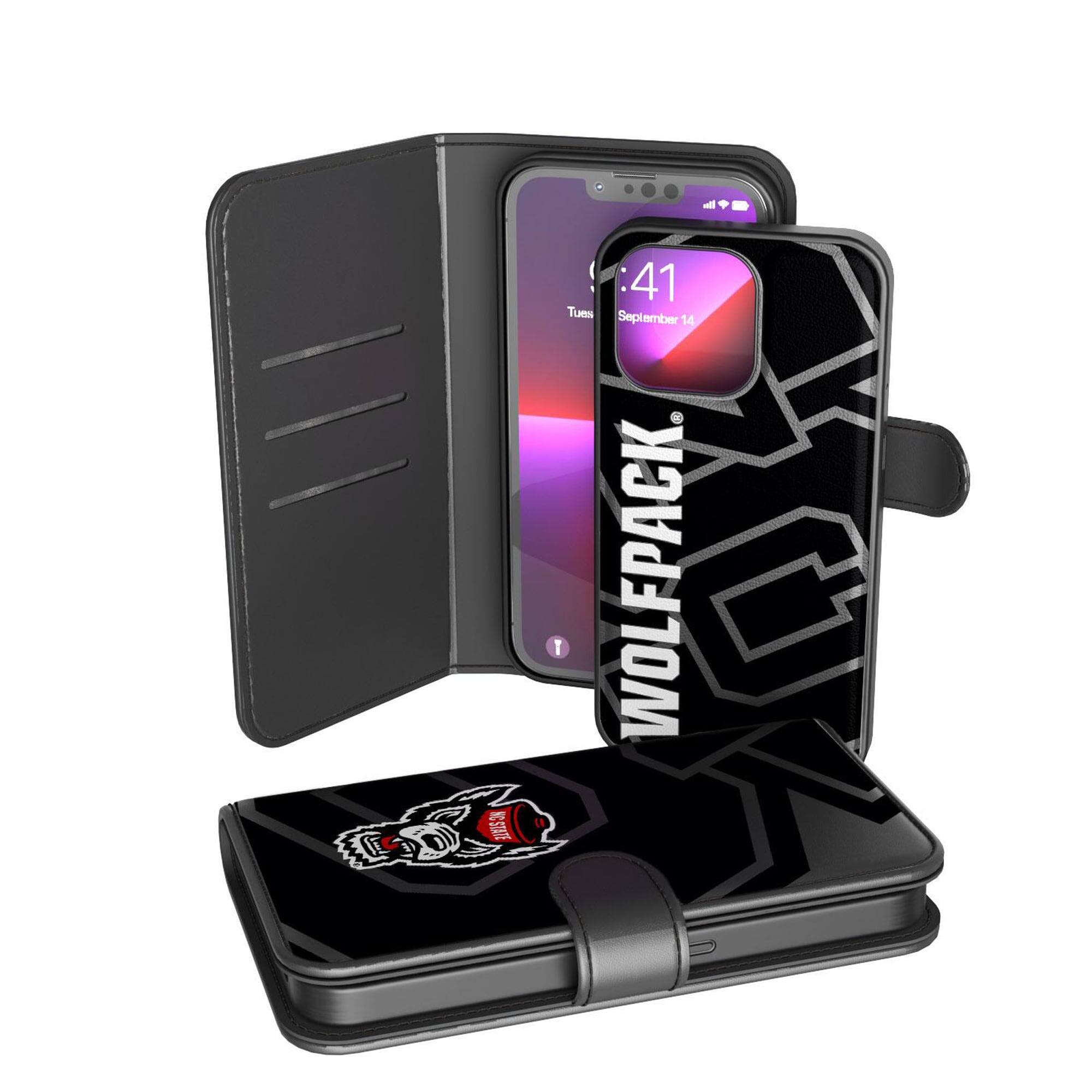 Keyscaper NCAA NC State Wolfpack iPhone Mono Tilt Wallet Case XR Black ...