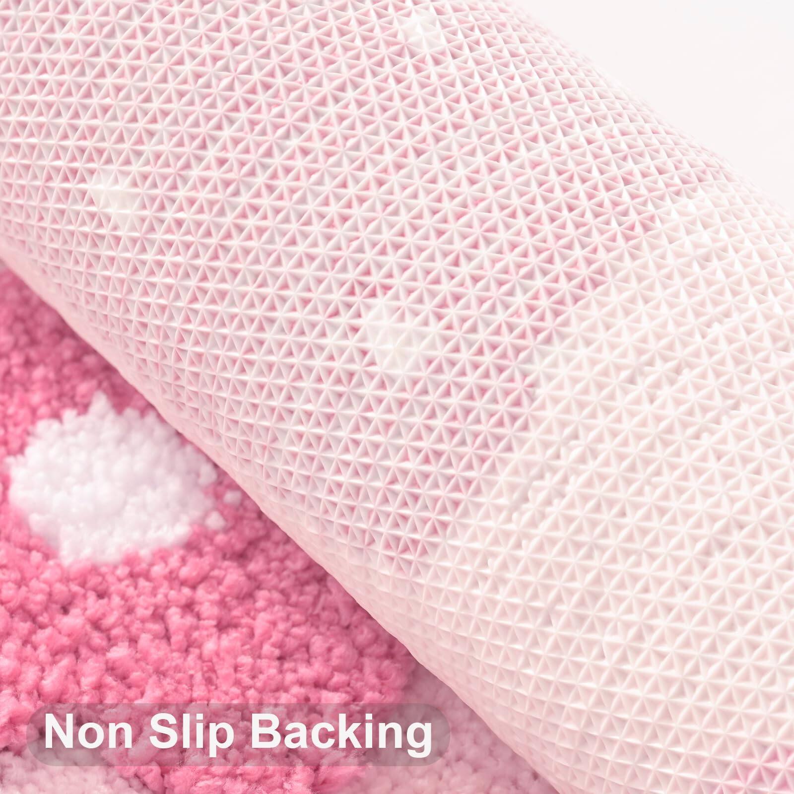 Fabibe Pink Bathroom Rugs Cute Strawberry Flower Bath Mat Accessories ...