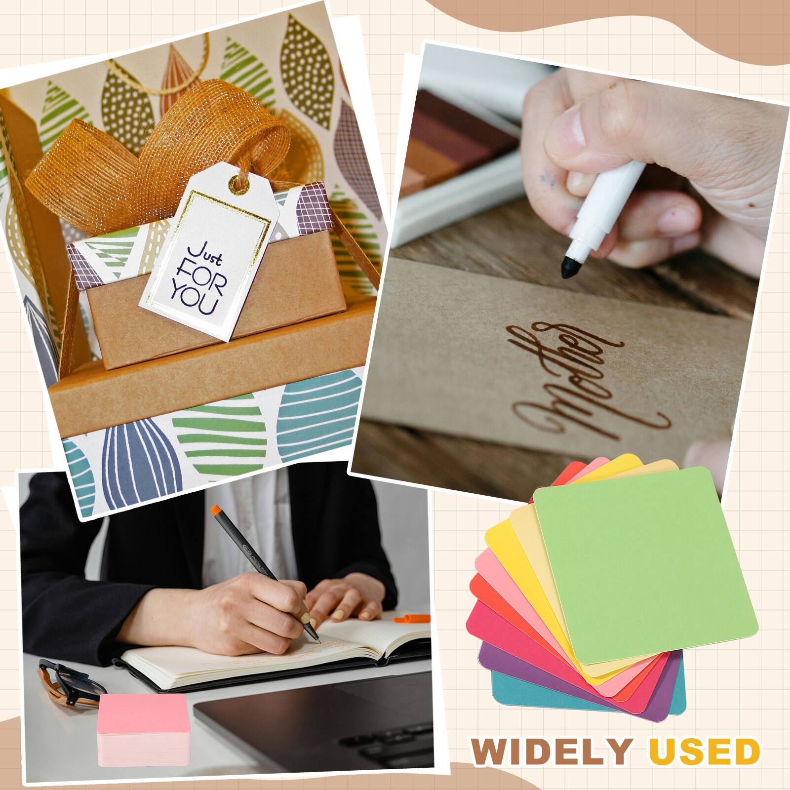 Unique Bargains 4x4" Large Blank Cardboard Message Cards, 100 Sheets ...