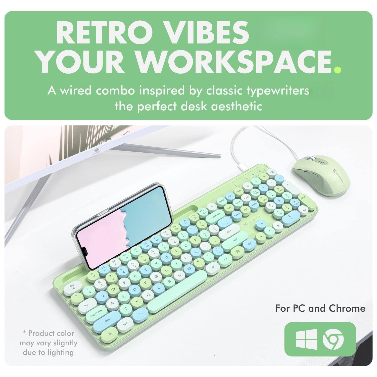 Live At Space X9 Wired And Mouse Combo Cute Backlit With Round Keycaps ...