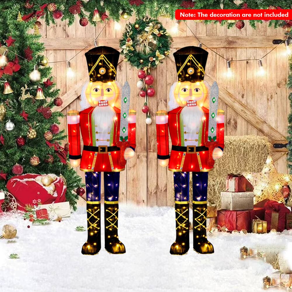 BreeBe Set of 2 – 5FT Lighted Outdoor Nutcracker Soldier Christmas ...