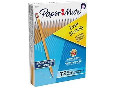 Paper Mate EverStrong Erasable Woodcase Pencil, Black, 72/Box (2154955 ...