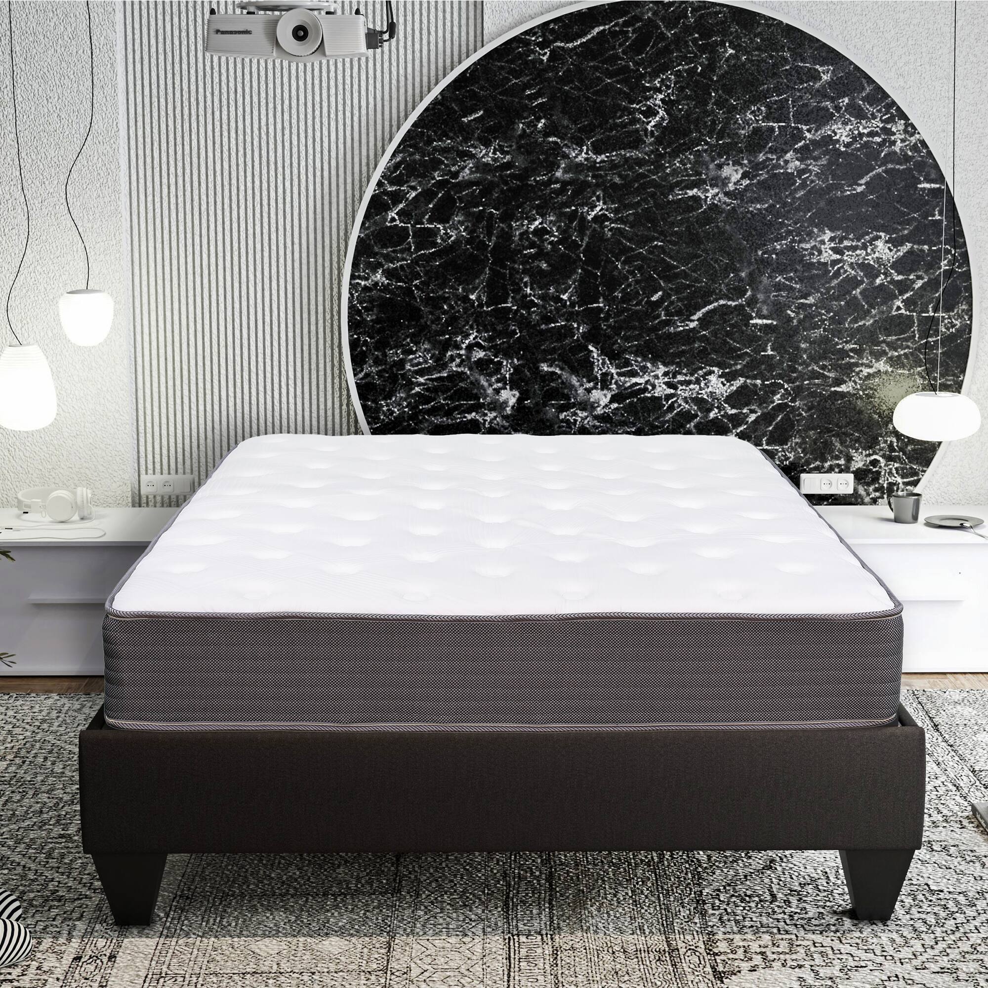 Glintex 8 Inch Queen Hybrid Gel Memory Foam Mattress with Pocket Coil ...