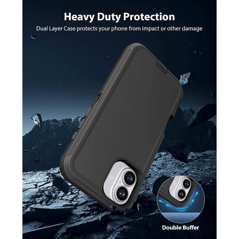 Entronix iPhone 16 Bundle Heavy Duty Case with 2 Clear Screen ...