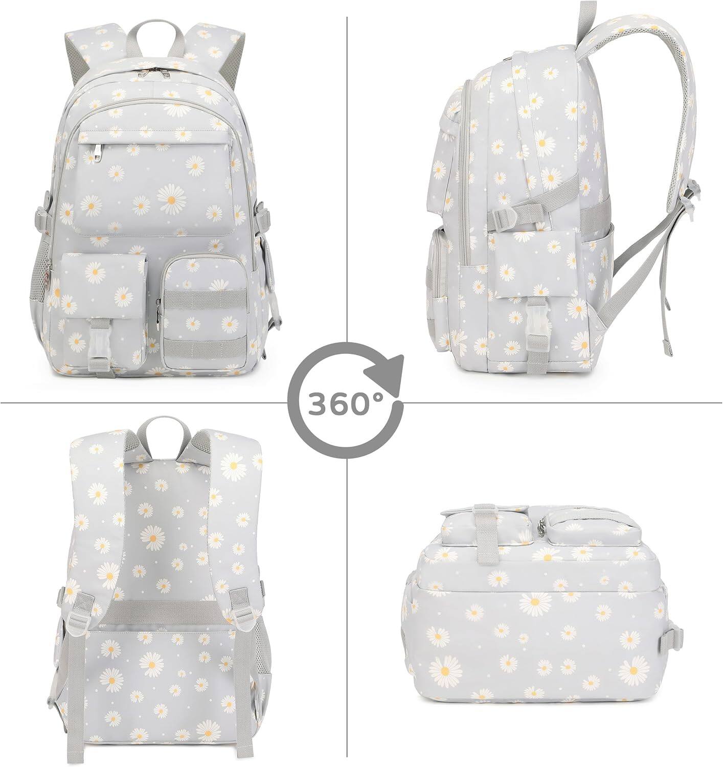 Live At Space Daisy Backpack School Girls Lunch Box Bookbag Backpacks ...