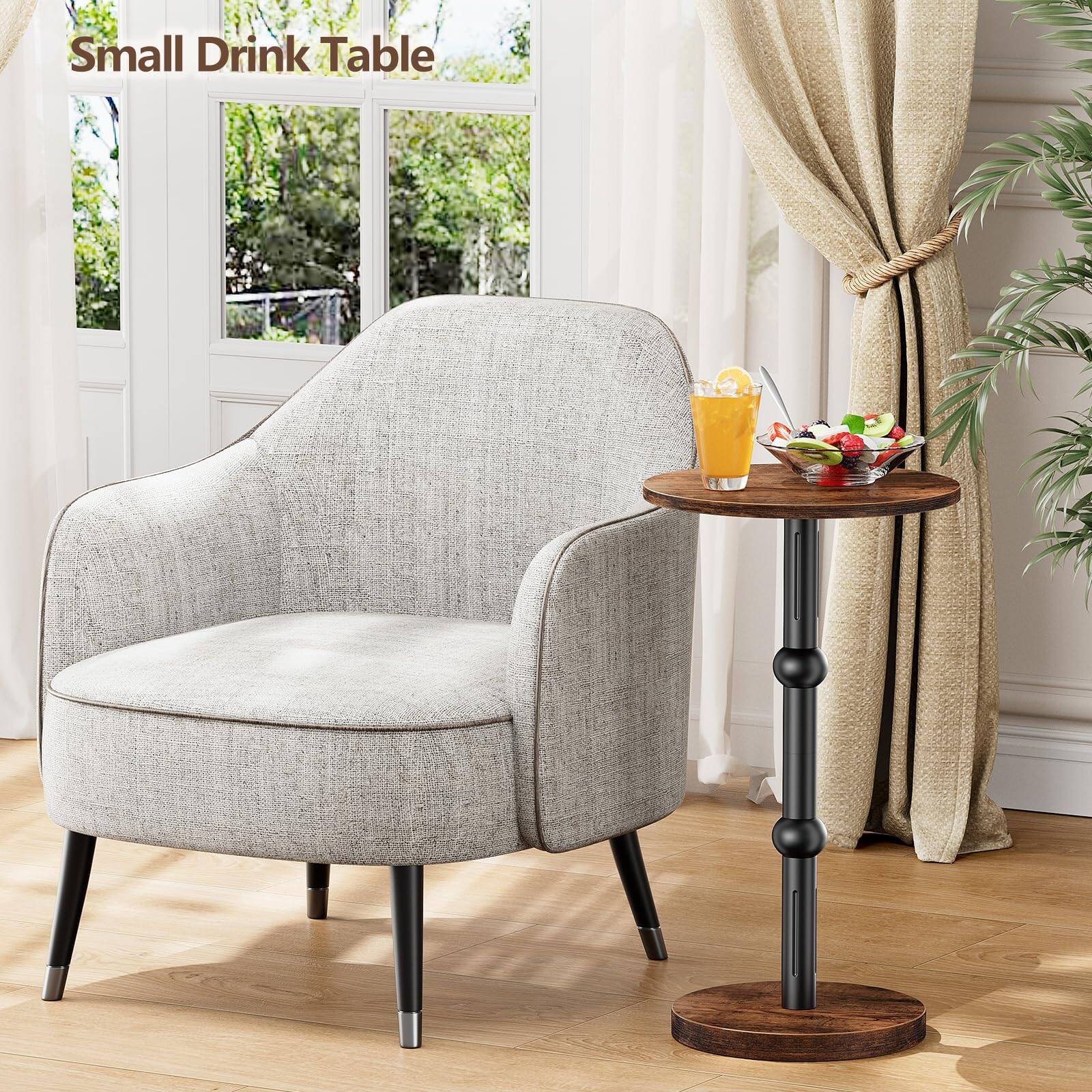 PO3TICJUNKI3 Drink Table Round Side For Spaces Modern Accent End Tables ...