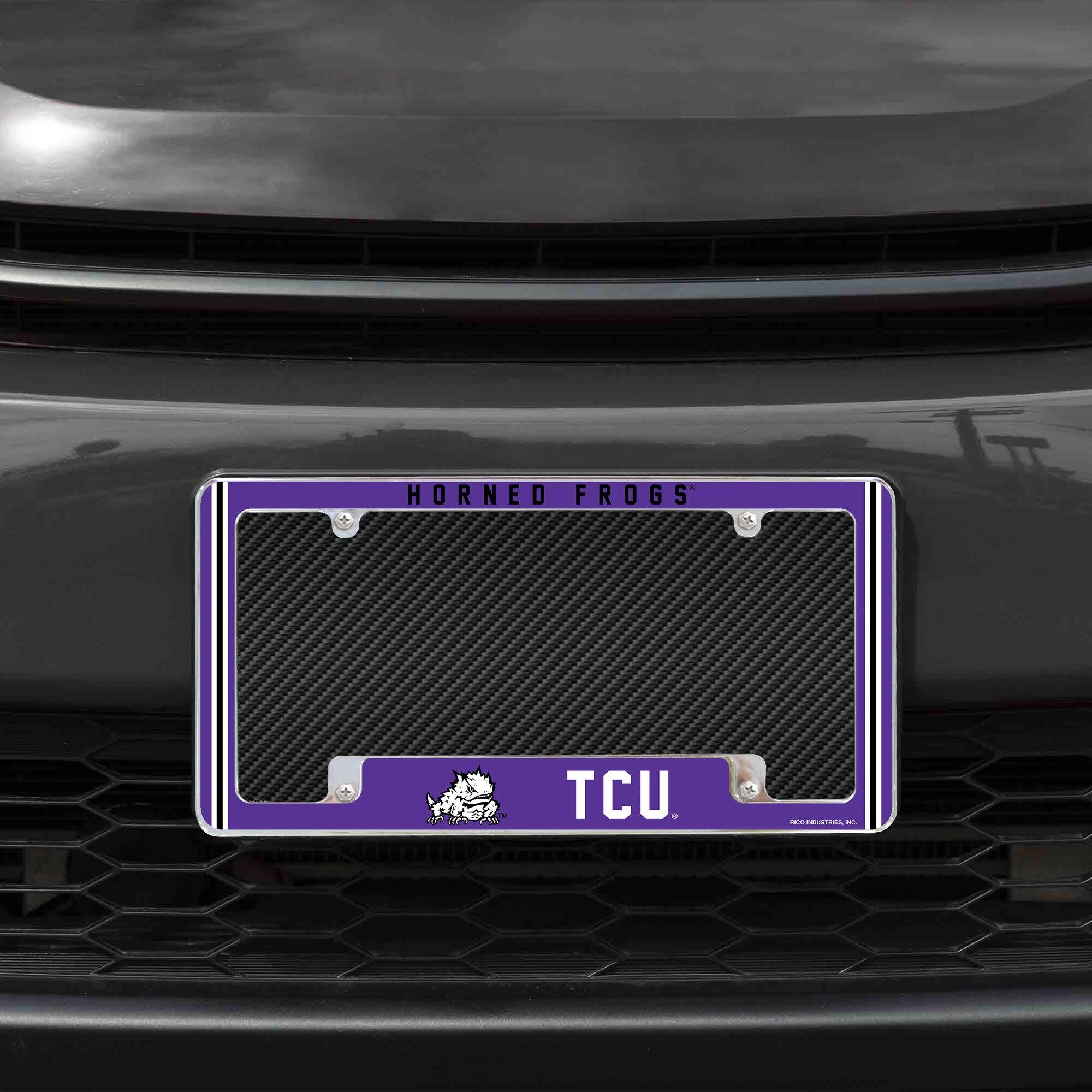 Rico Industries TCU Horned Frogs Chrome Metal License Plate Frame with ...