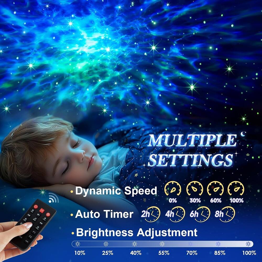 ACJPR Star Projector Galaxy Light, 15 Colors with 15 White Noises ...