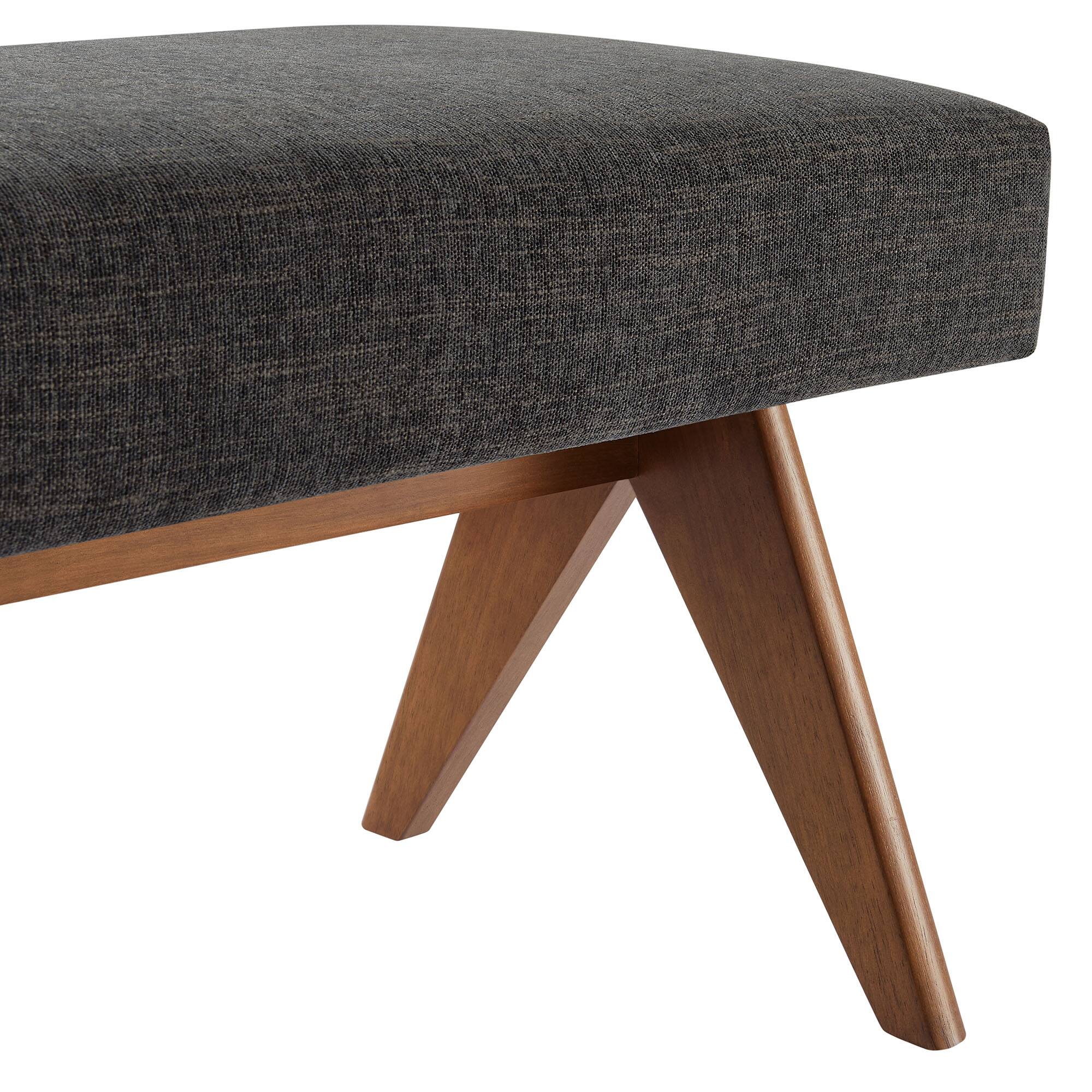 Lyra 63" Fabric Upholstered Bench by Modway Gray EEI-7114 - Best Buy