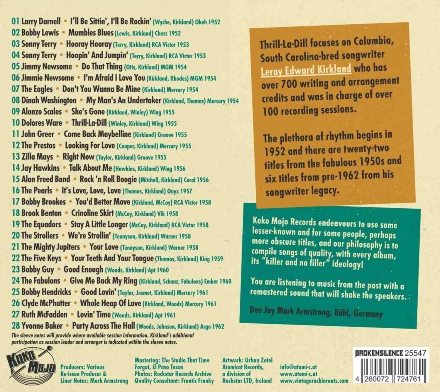 Various Artists Koko Mojo Writer Series Leroy Kirkland Thrill la dill ...