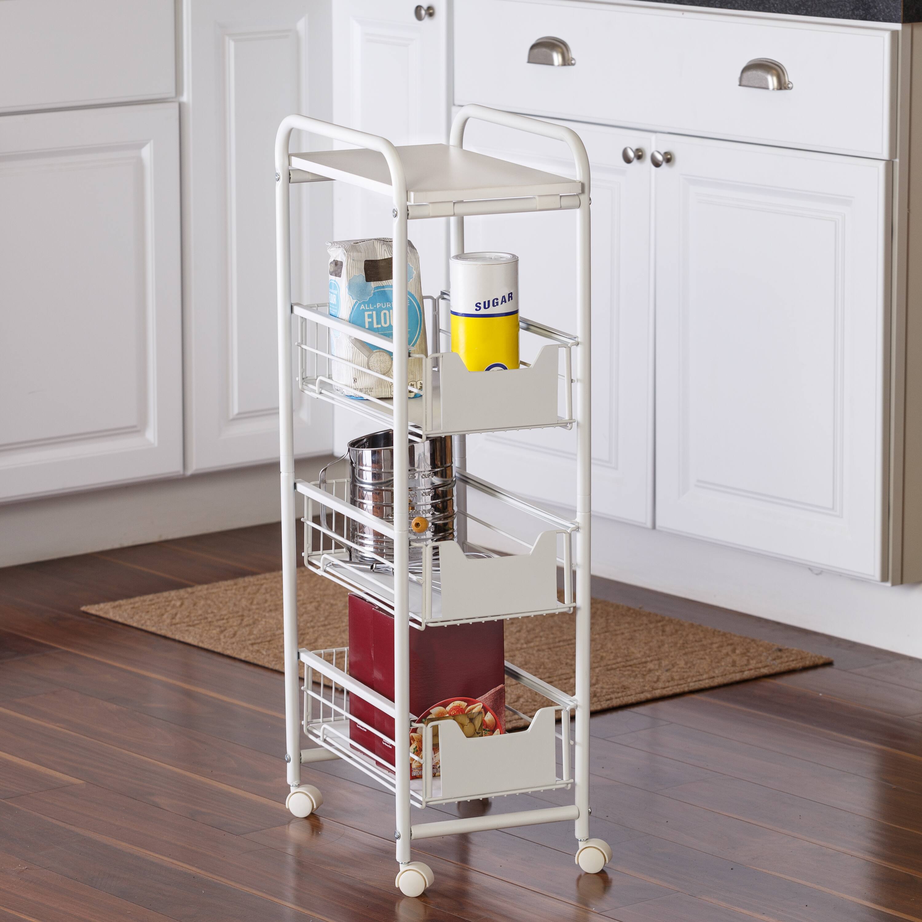 Customer Reviews: Honey-Can-Do 4-Tier Slim Rolling Cart with Drawers ...