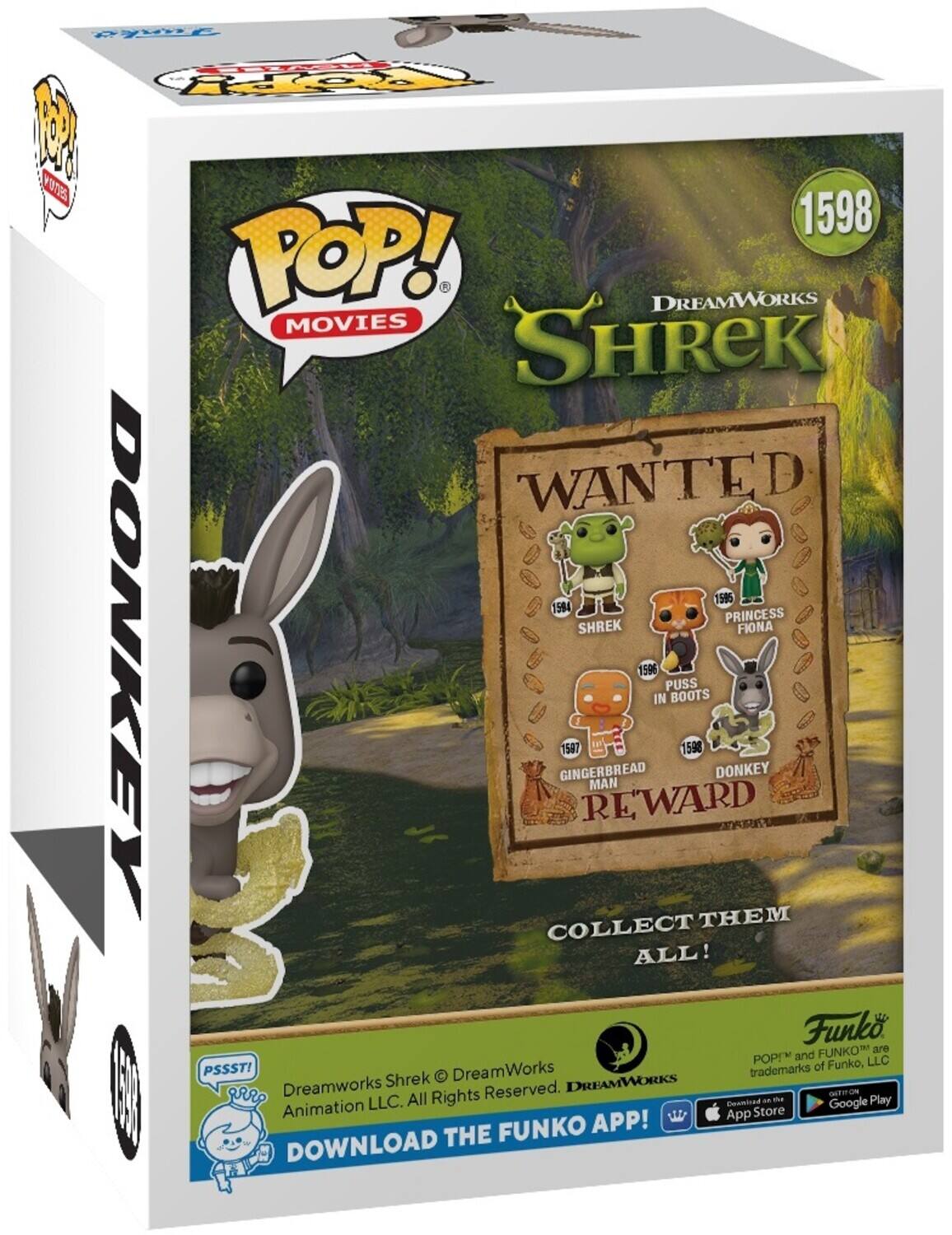 Funko POP! Movies: Shrek Donkey, DreamWorks 30th Anniversary (Glitter ...