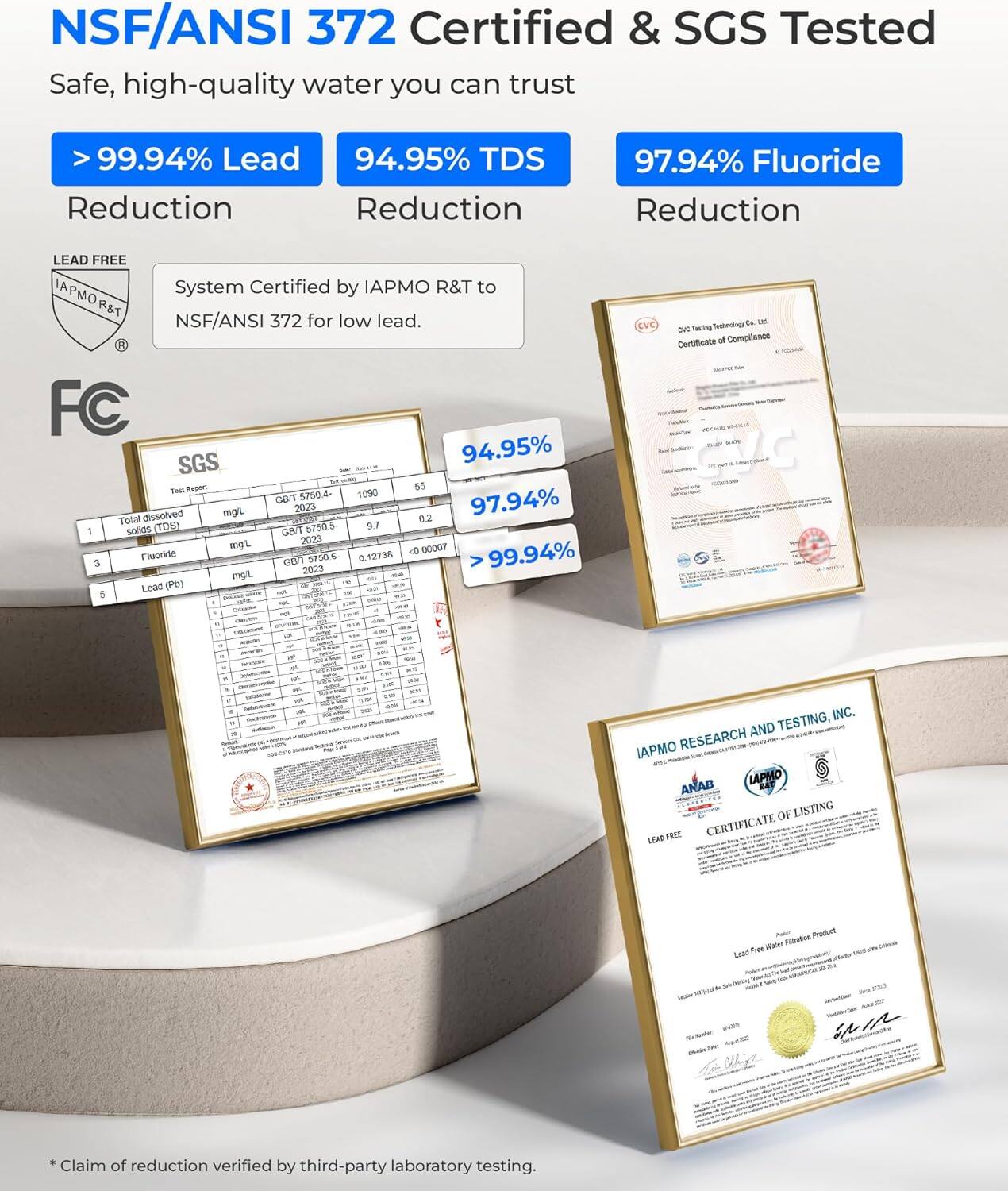 Waterdrop CoreRO Reverse Osmosis System, NSF/ANSI 58 & 372 Certified, 6 Stage, Hot & Ambient ...