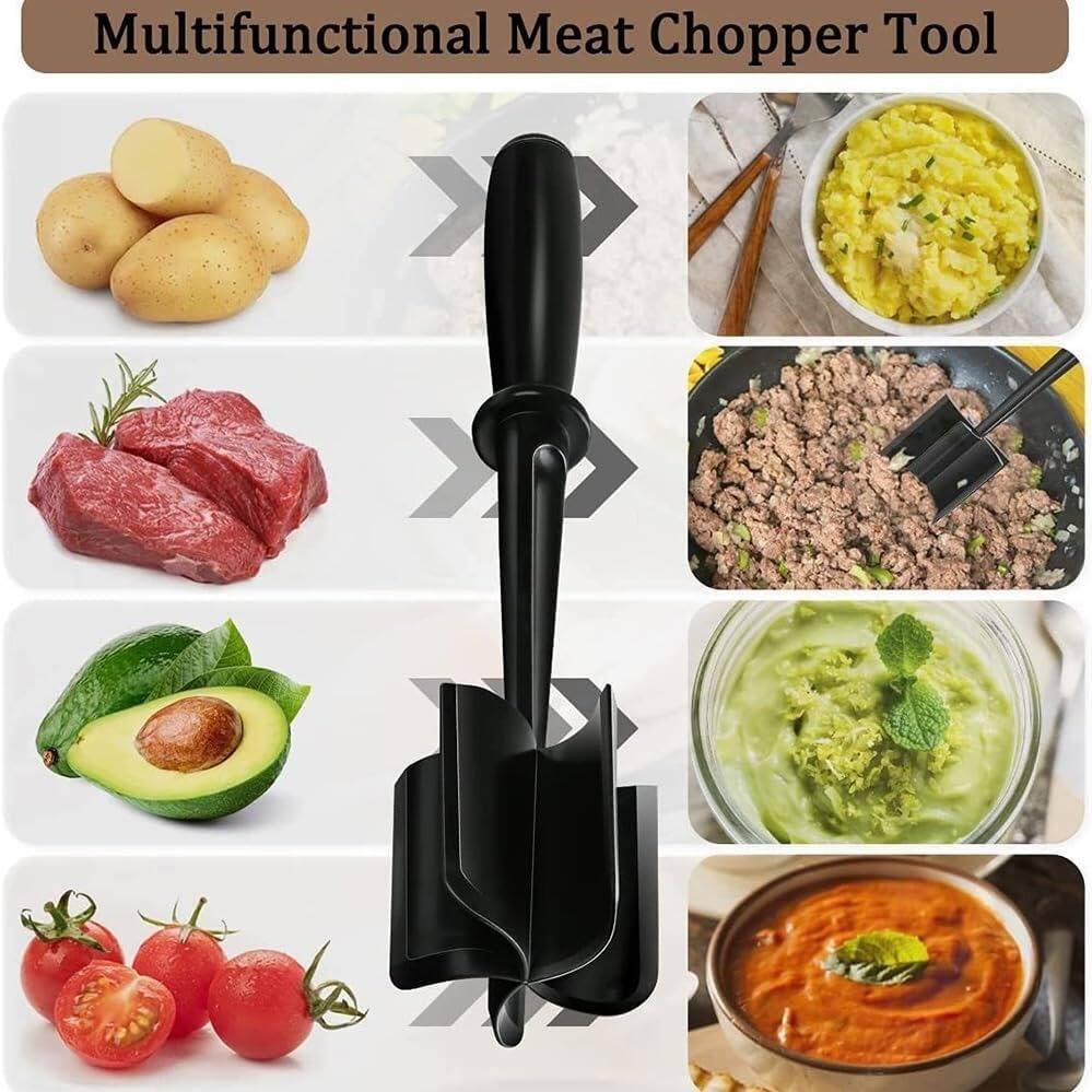 PARKER SLATER Meat Chopper Masher – Heat Resistant Kitchen Tool for ...