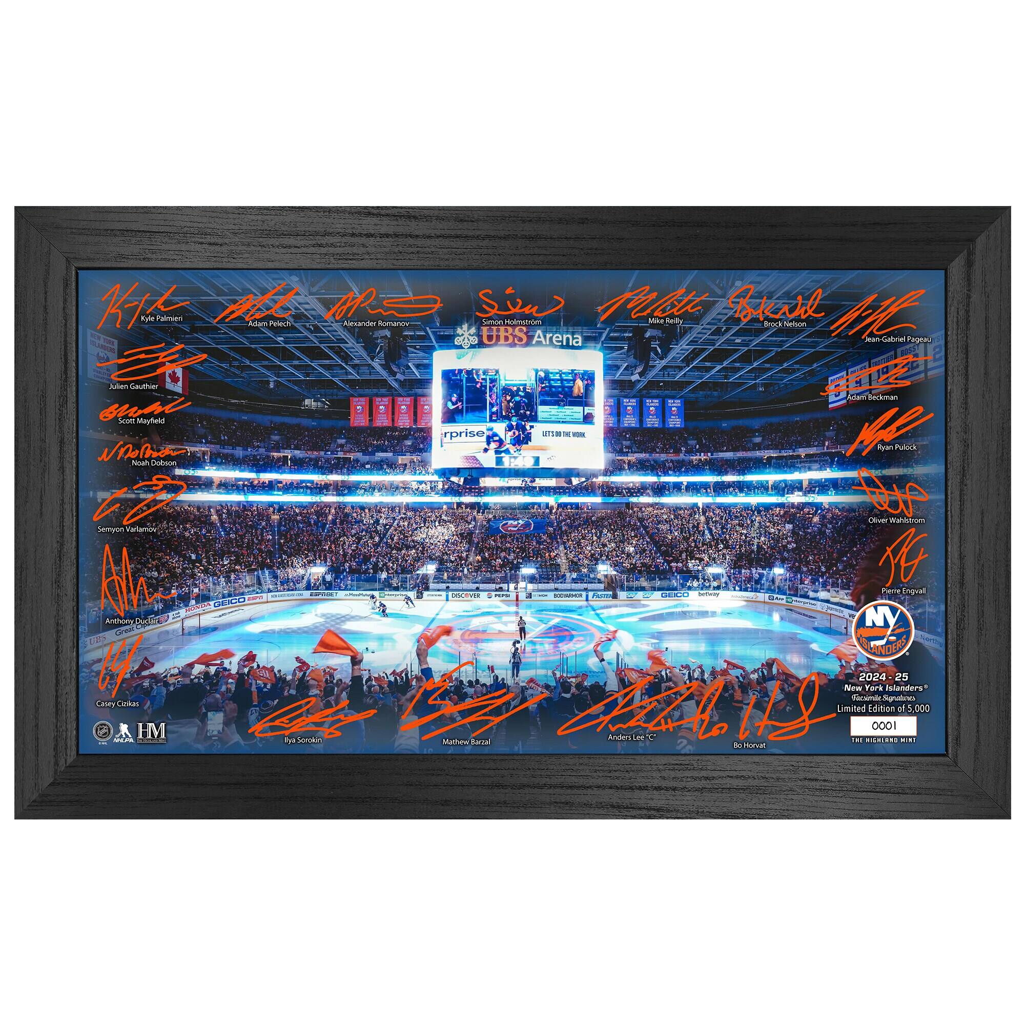 Highland Mint New York Islanders 2024 2025 Signature Rink Print ...