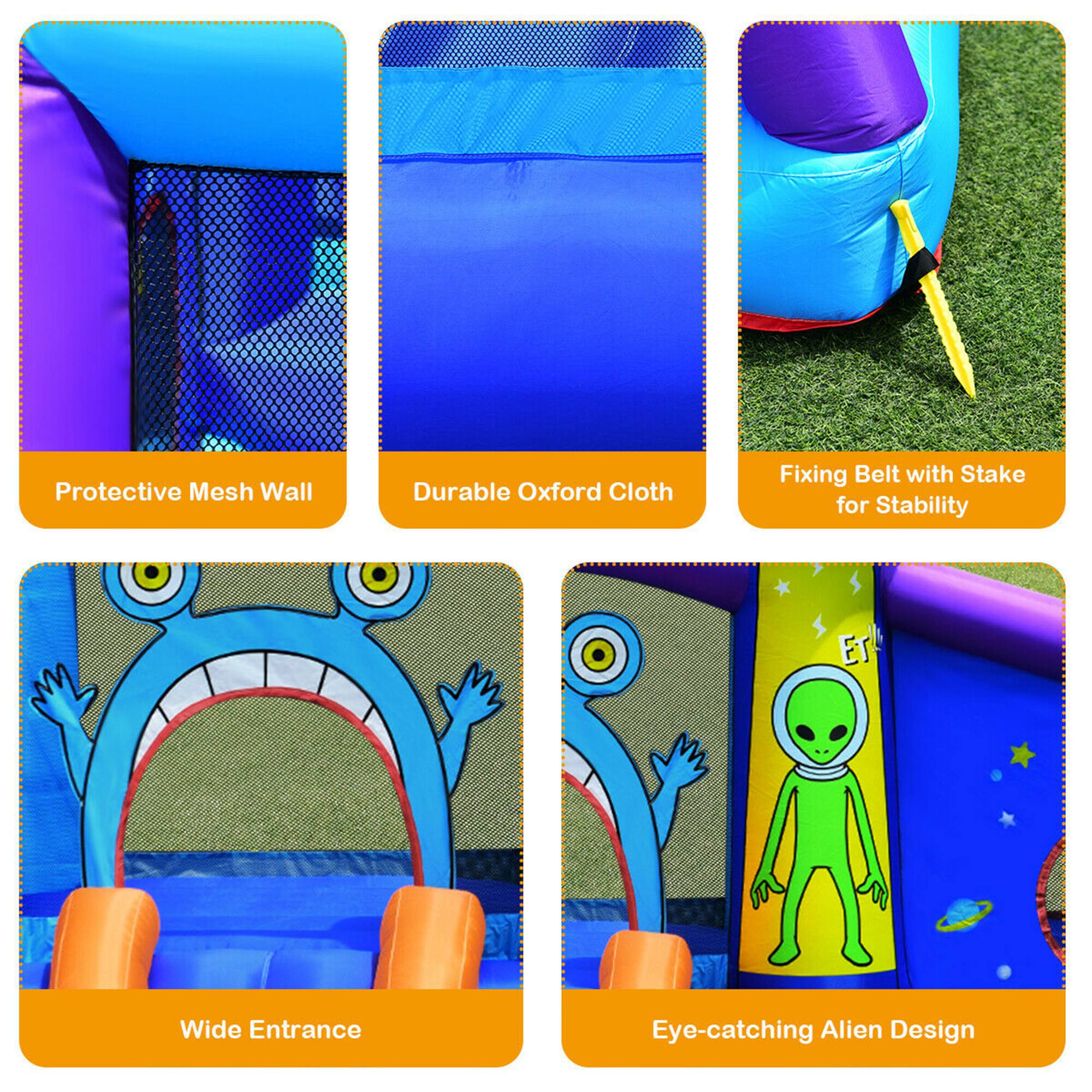 Gymax Inflatable Bouncer Alien Bounce HouseKids Jump Slide Ball Pit w ...