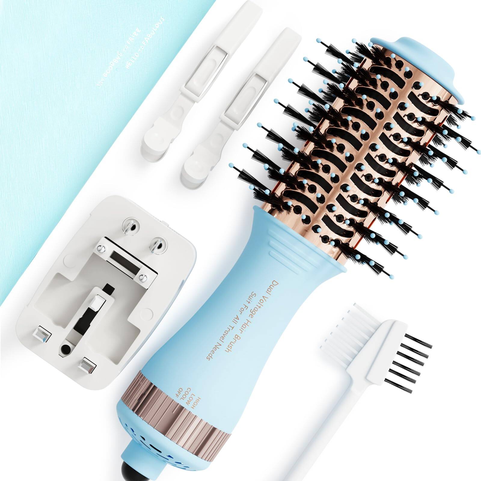 The Best Inks Dual Travel Hair Dryer Brush Mini Hot Air Styling Tool ...