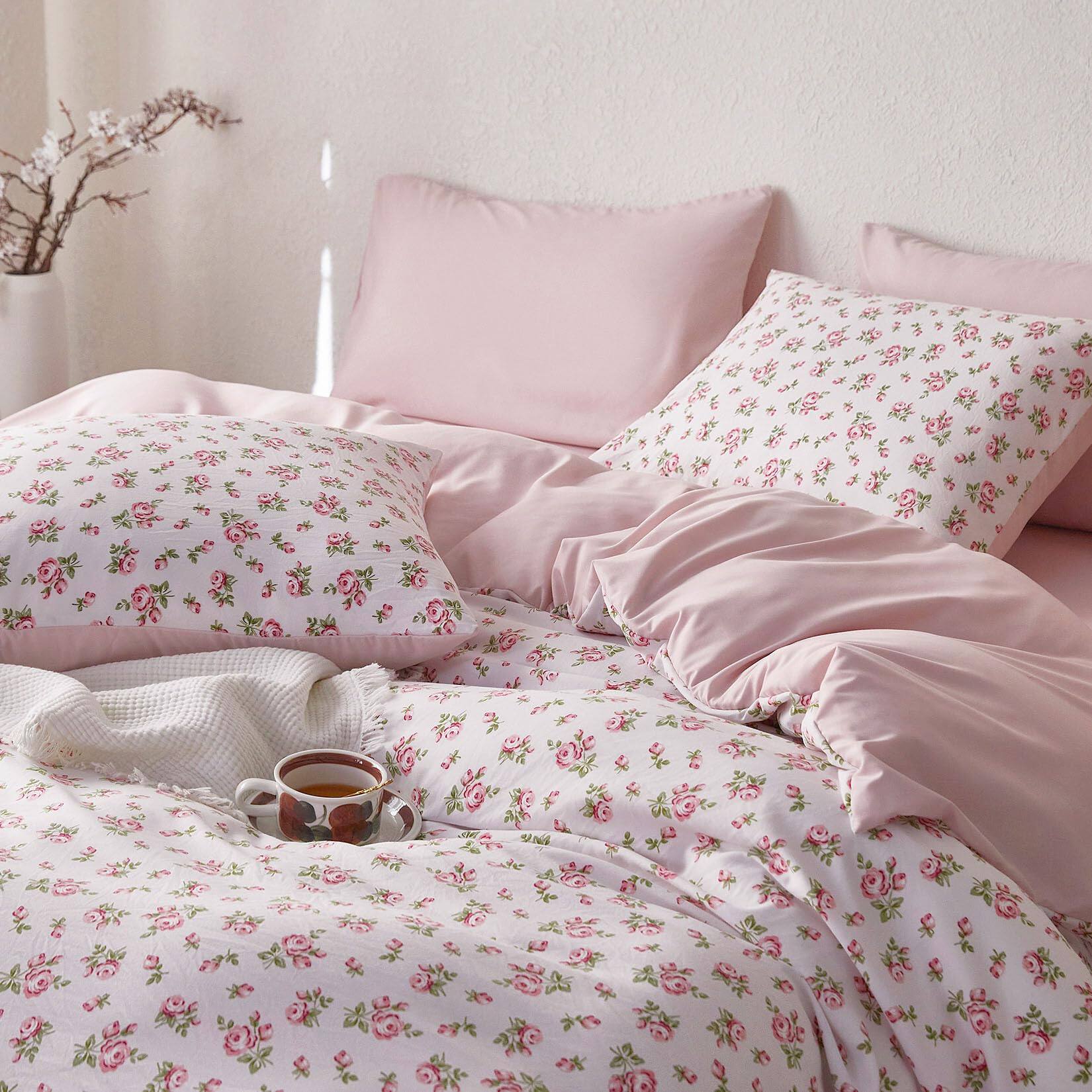 Comfort Essence - Coquette Duvet Cover Set Floral Cottagecore Flower ...