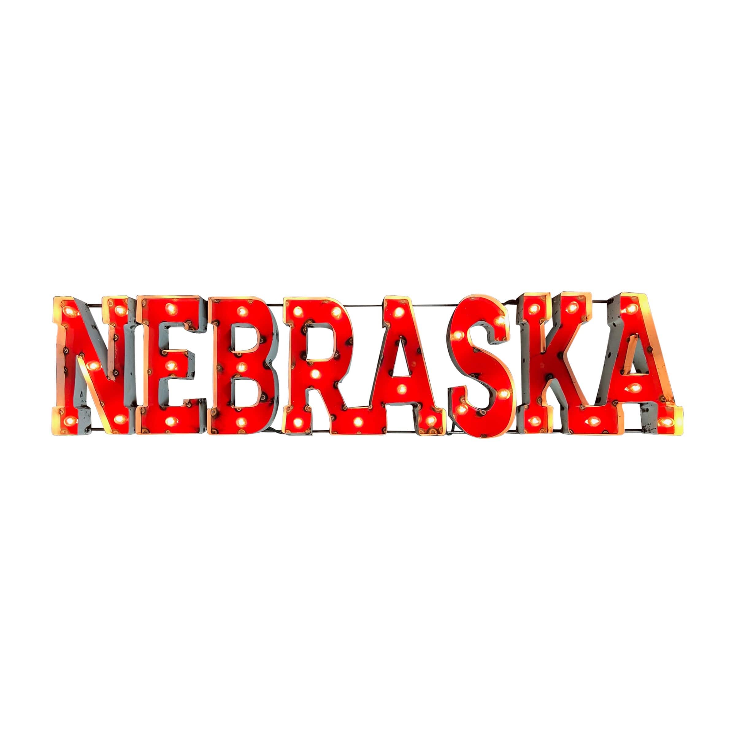 Imperial Nebraska Huskers Logo Lighted Recycled Metal Sign - Multicolor ...