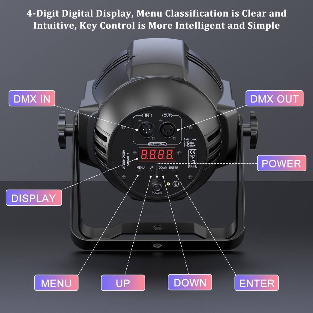 UKing 18PCS*8W 4 in 1 LEDs Stage Light DMX 512 Vocie Control RGBW ...