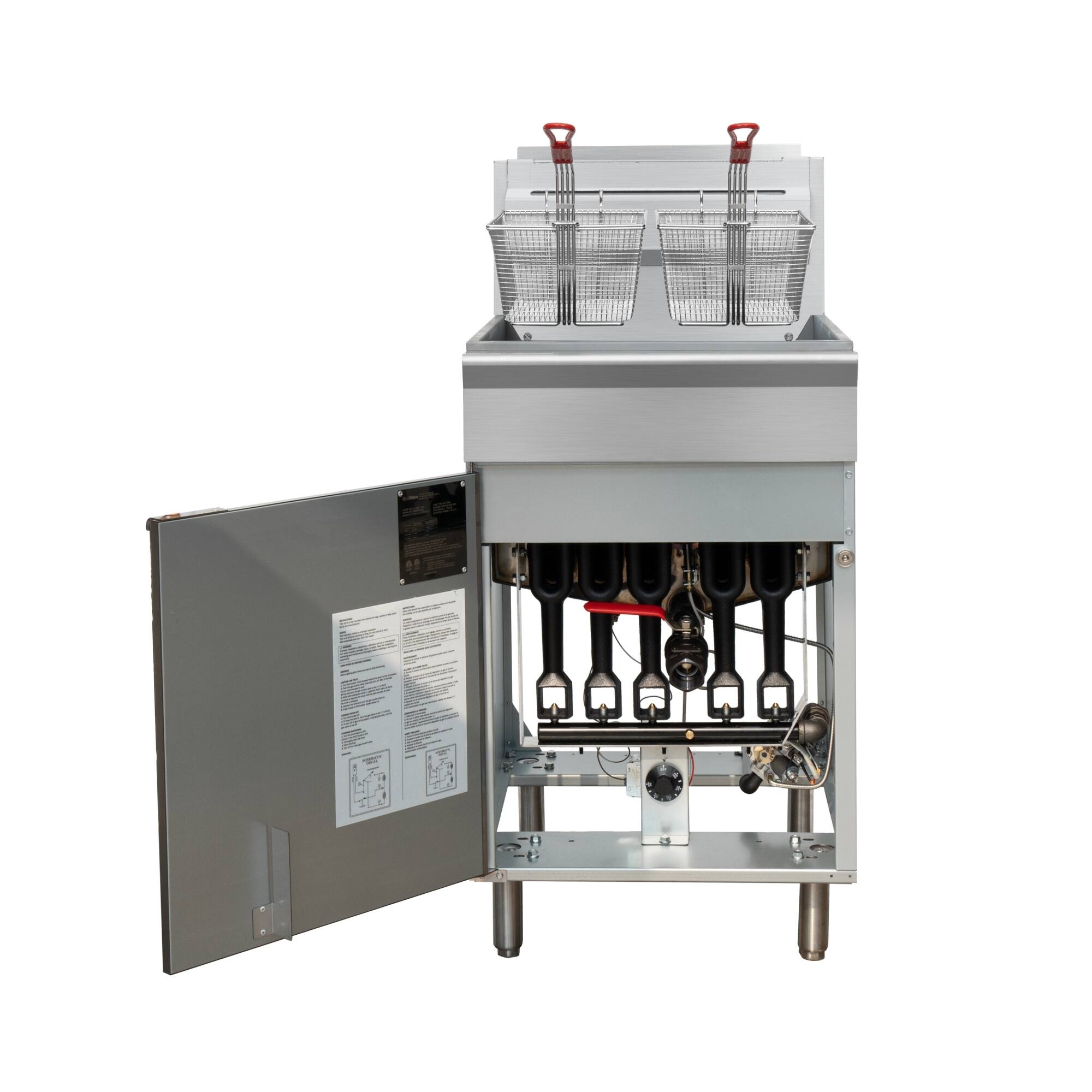 Koolmore 75 lb. Floor Standing Natural Gas Commercial Fryer with ...