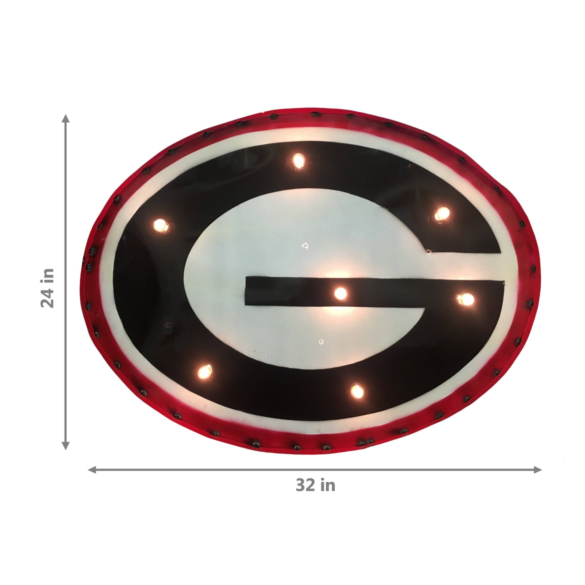 Imperial Georgia Bulldogs Logo Lighted Recycled Metal Sign Multicolor ...